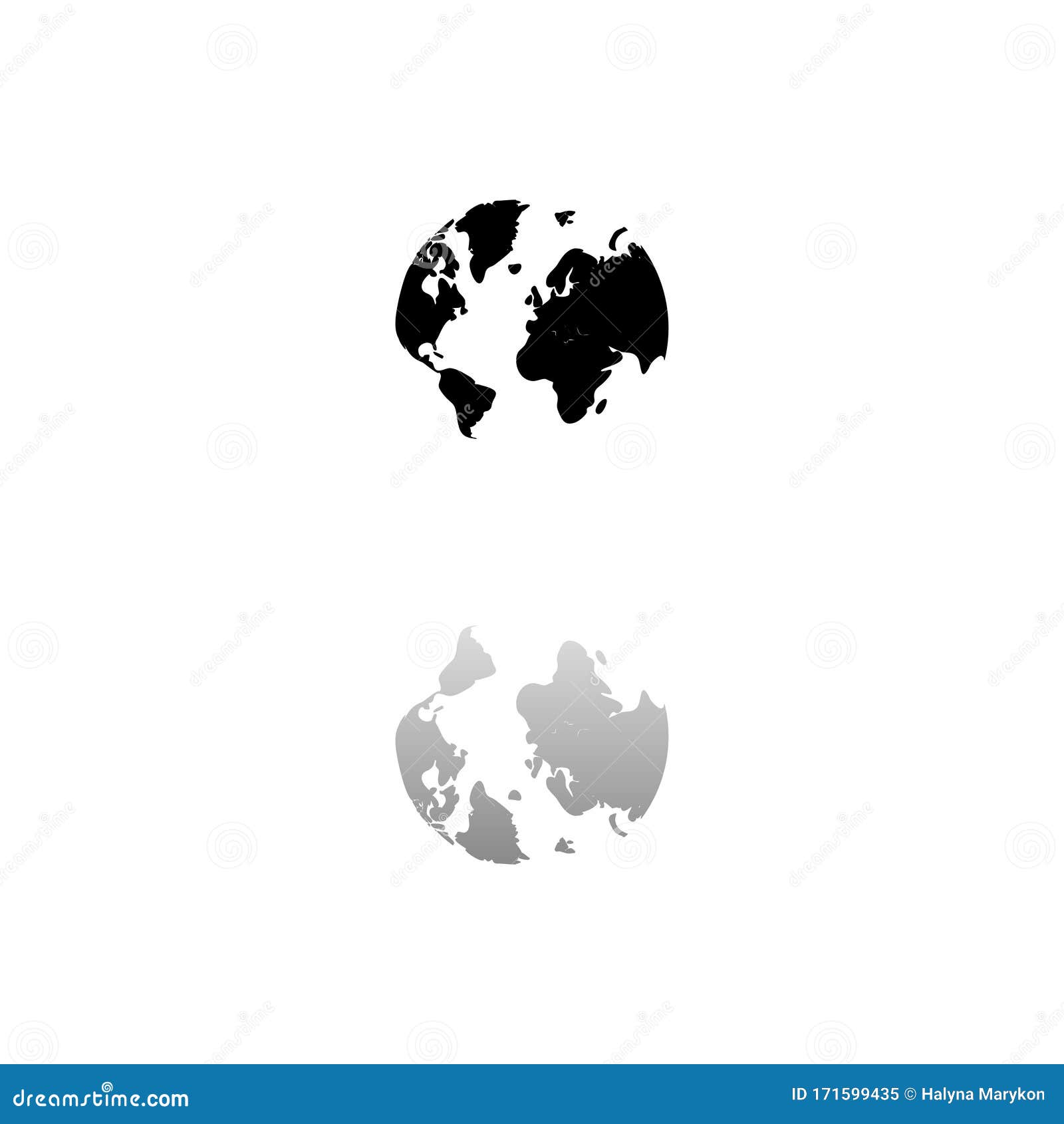 World map icon flat stock illustration. Illustration of community ...