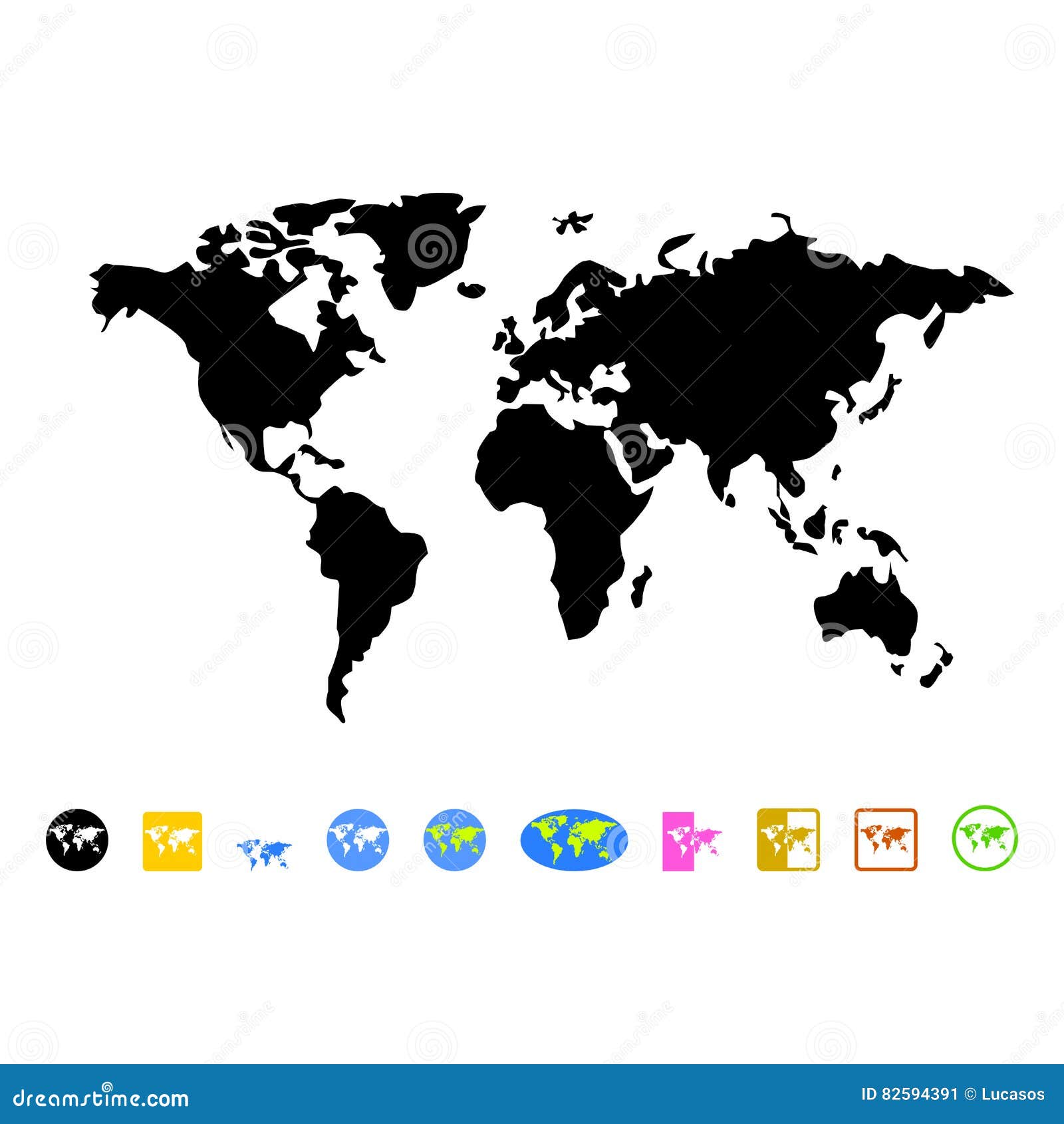 World map icon stock vector. Illustration of travel, detail - 82594391