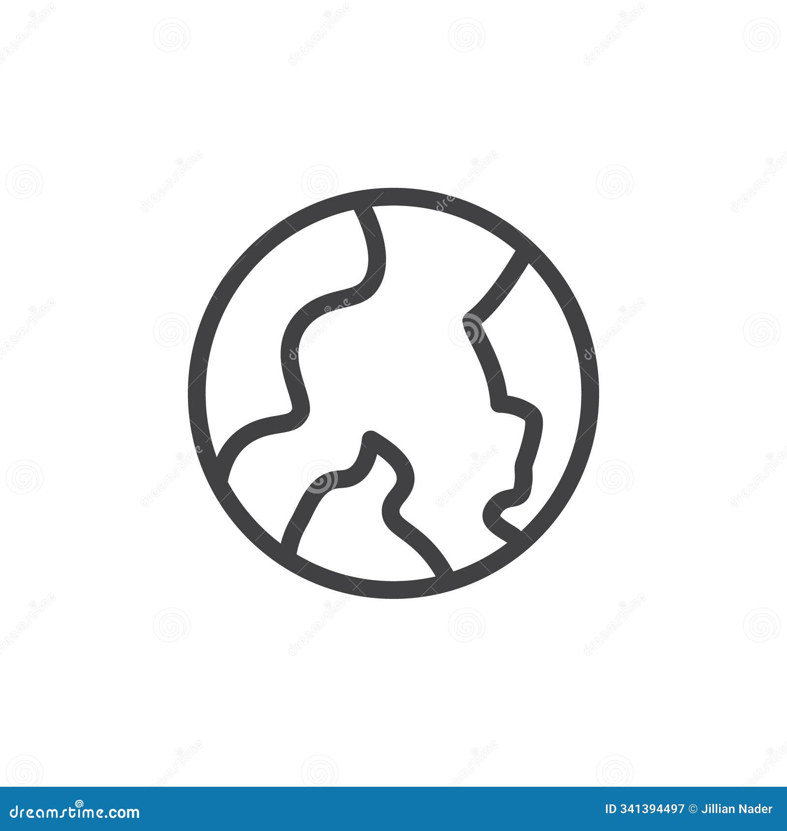 World Map Icon Simple Outline Vector Logo Stock Vector - Illustration ...