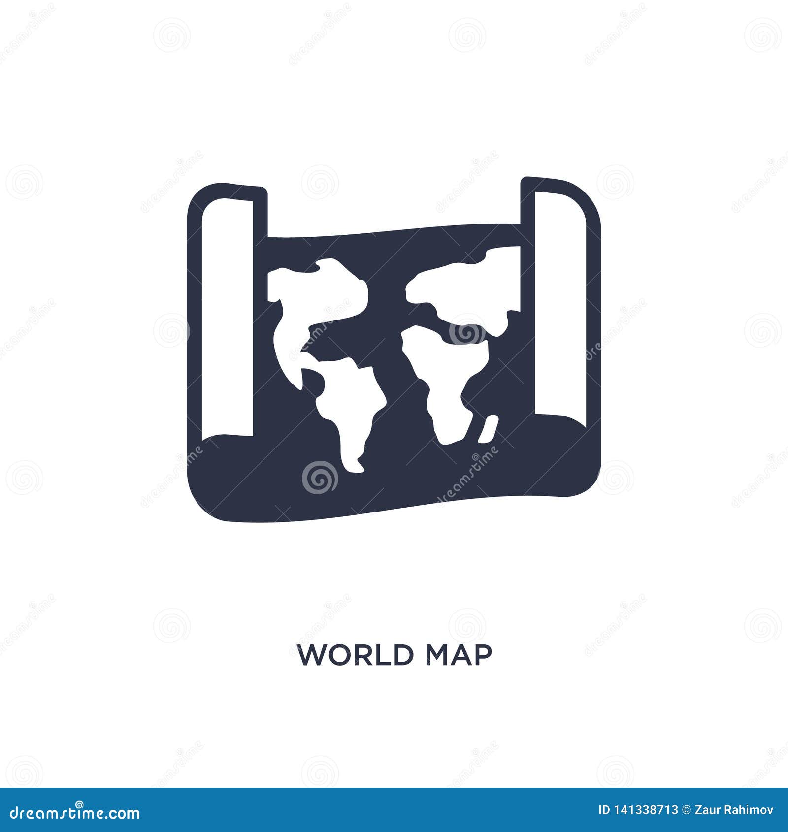 World Map Icon on White Background. Simple Element Illustration from ...