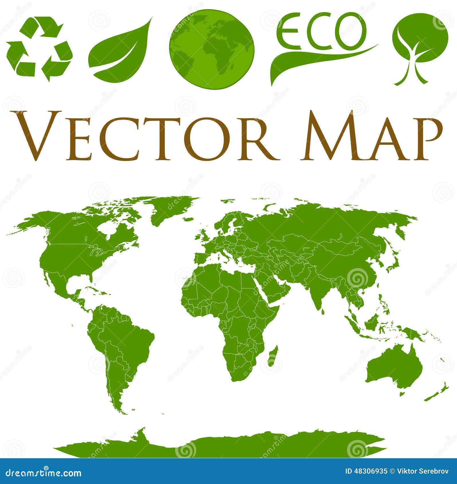 World Map with Icons of Ecology Stock Vector - Illustration of house ...