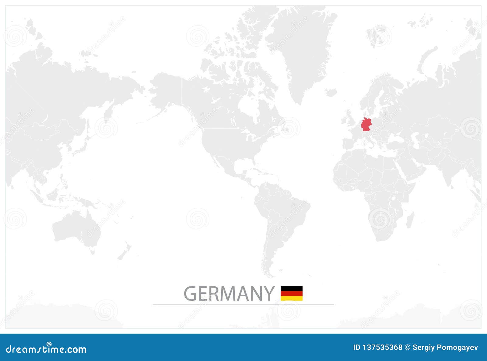 World Map with Identification of Germany Stock Illustration ...