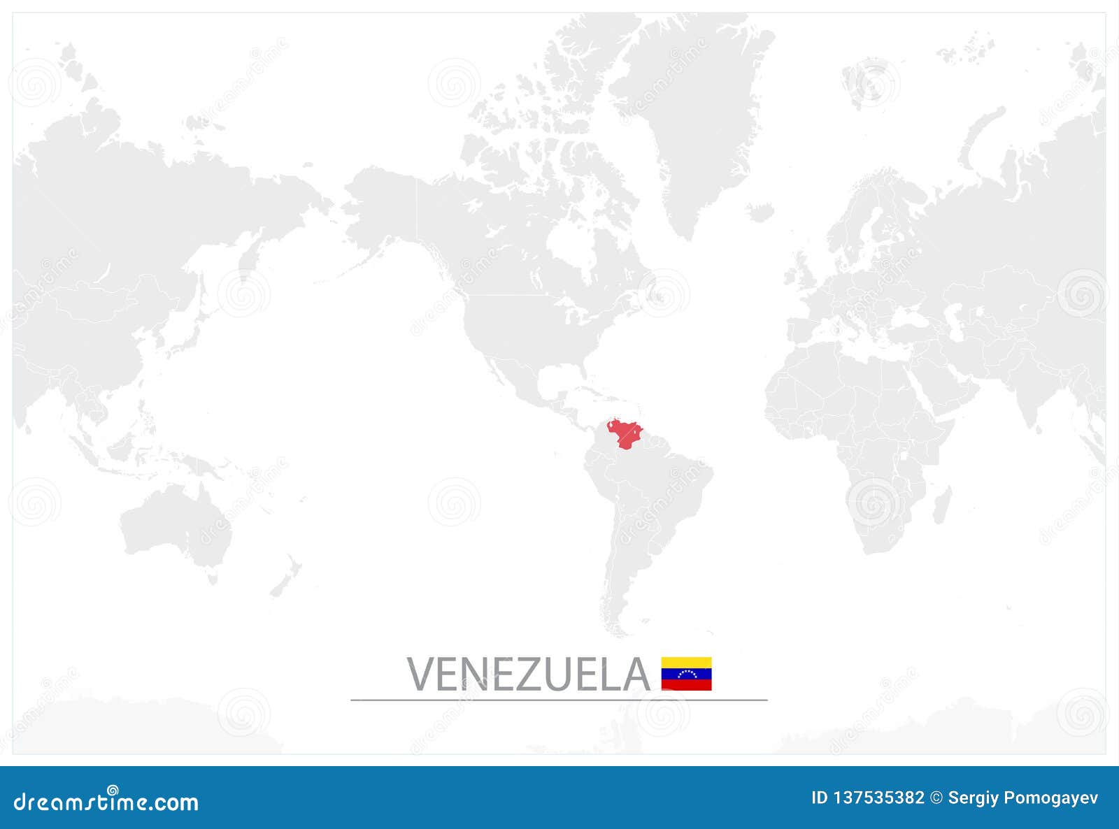 World Map with Identification of Venezuela Stock Illustration ...