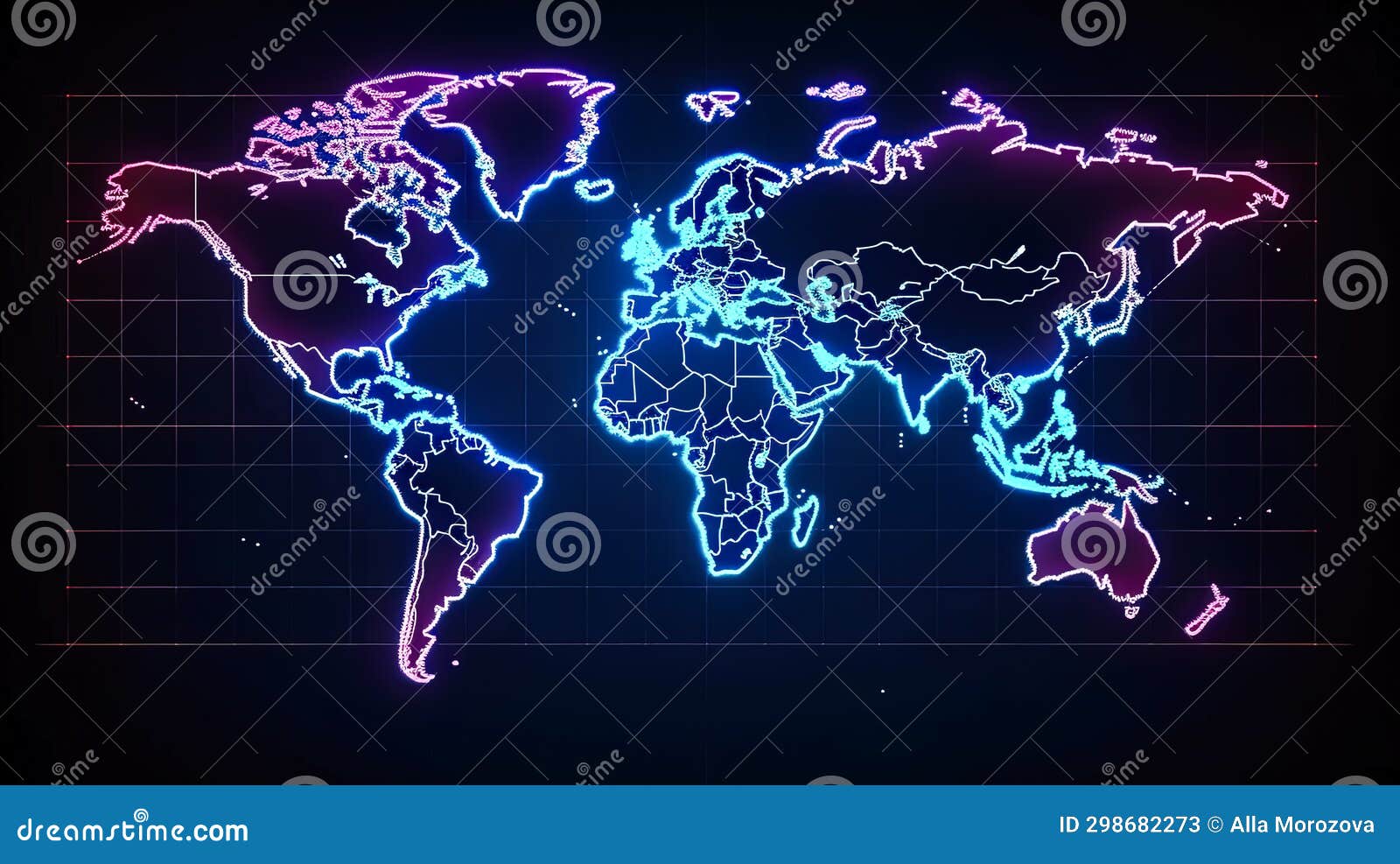 World Map Illuminated a Dynamic Illustration Stock Image - Image of ...