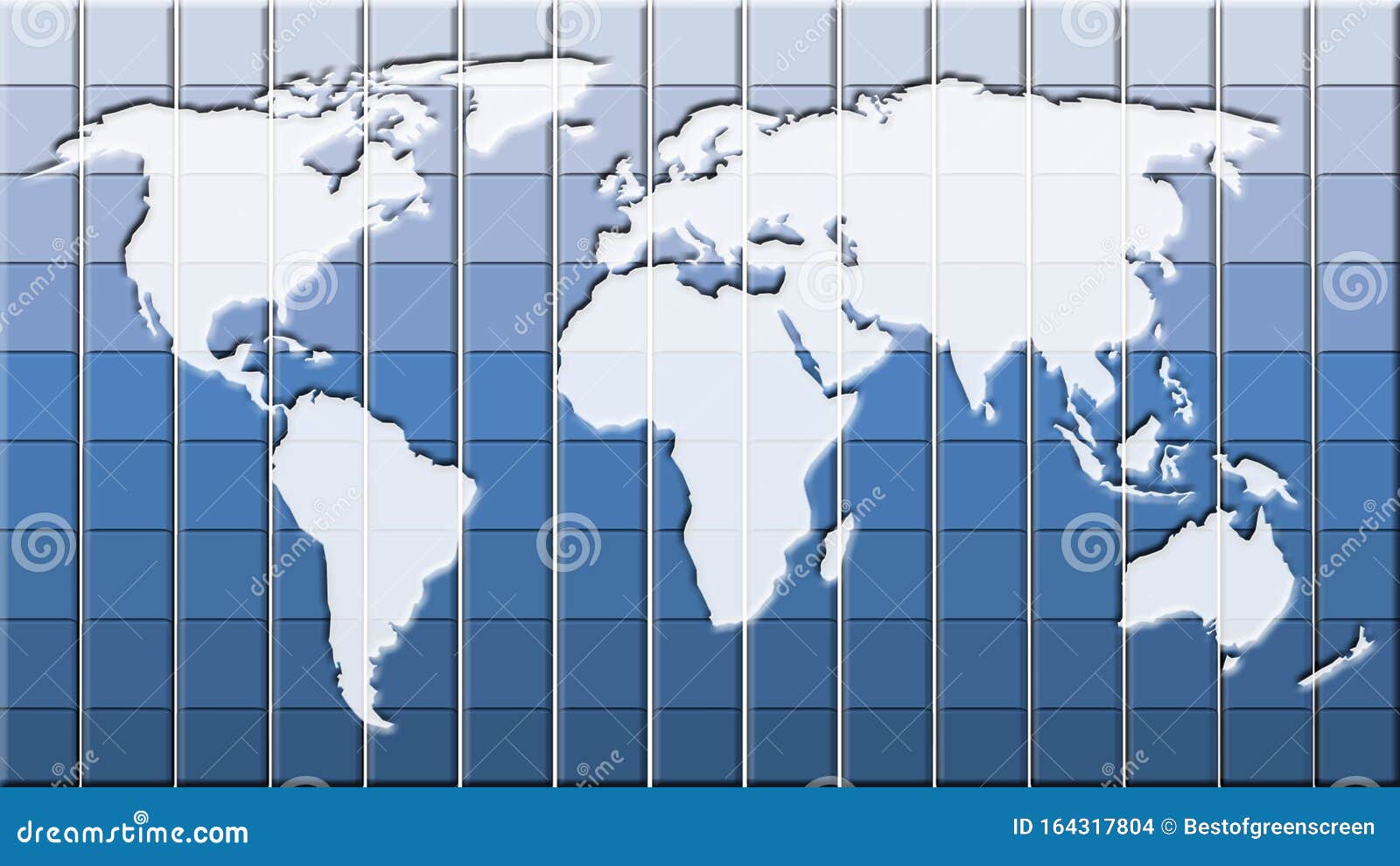 World Map - Illustrated 3D Background - Map Template for Web Page ...