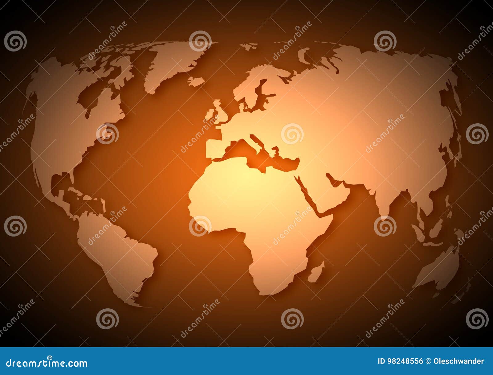 World Map Illustration in Ancient Antique Style Stock Illustration ...