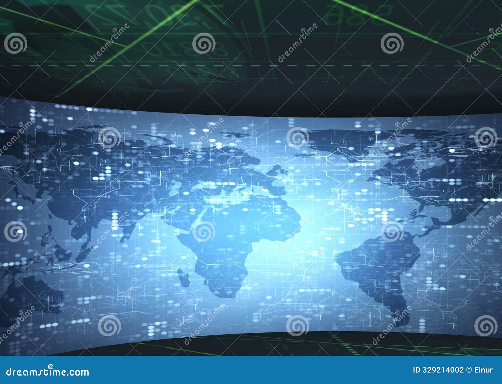 World Map Illustration in Futuristic Concept Stock Photo - Image of ...