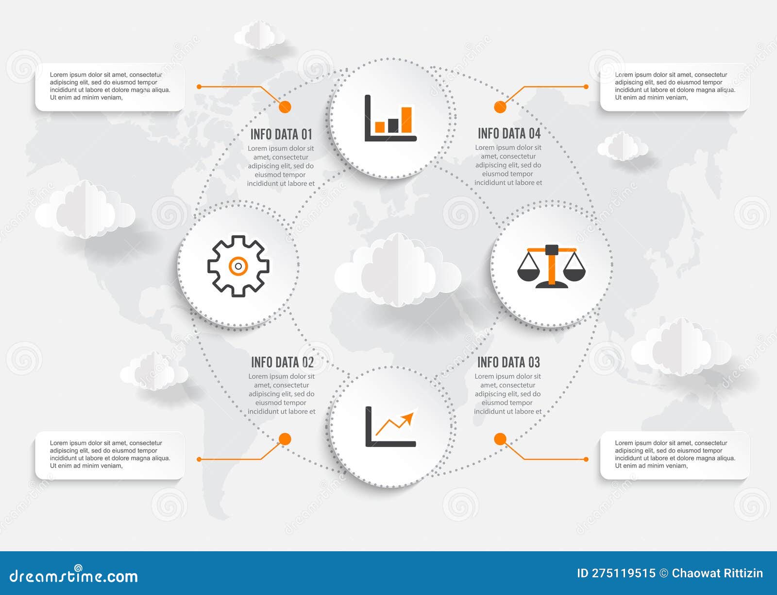 World Map Illustration Infographics Geometric Concept Design Vector ...