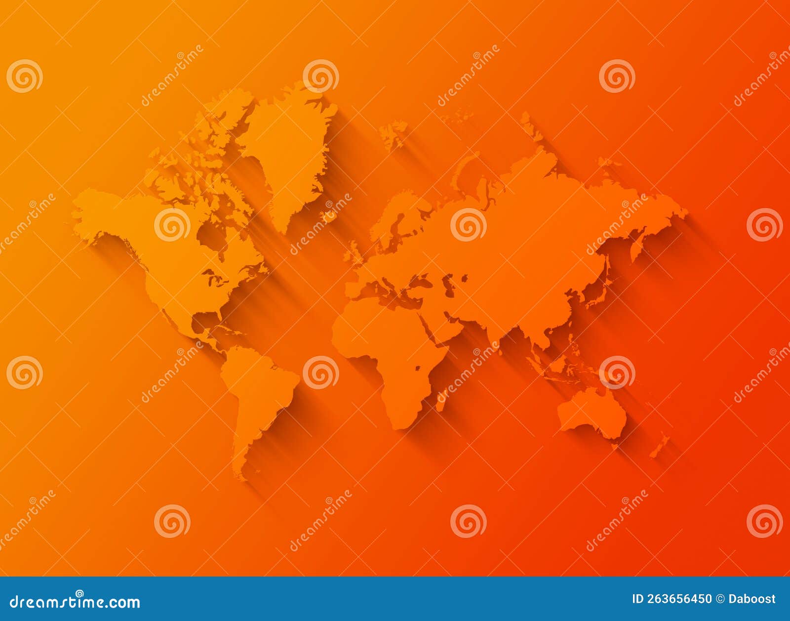 World Map Illustration on Orange Background Stock Illustration ...