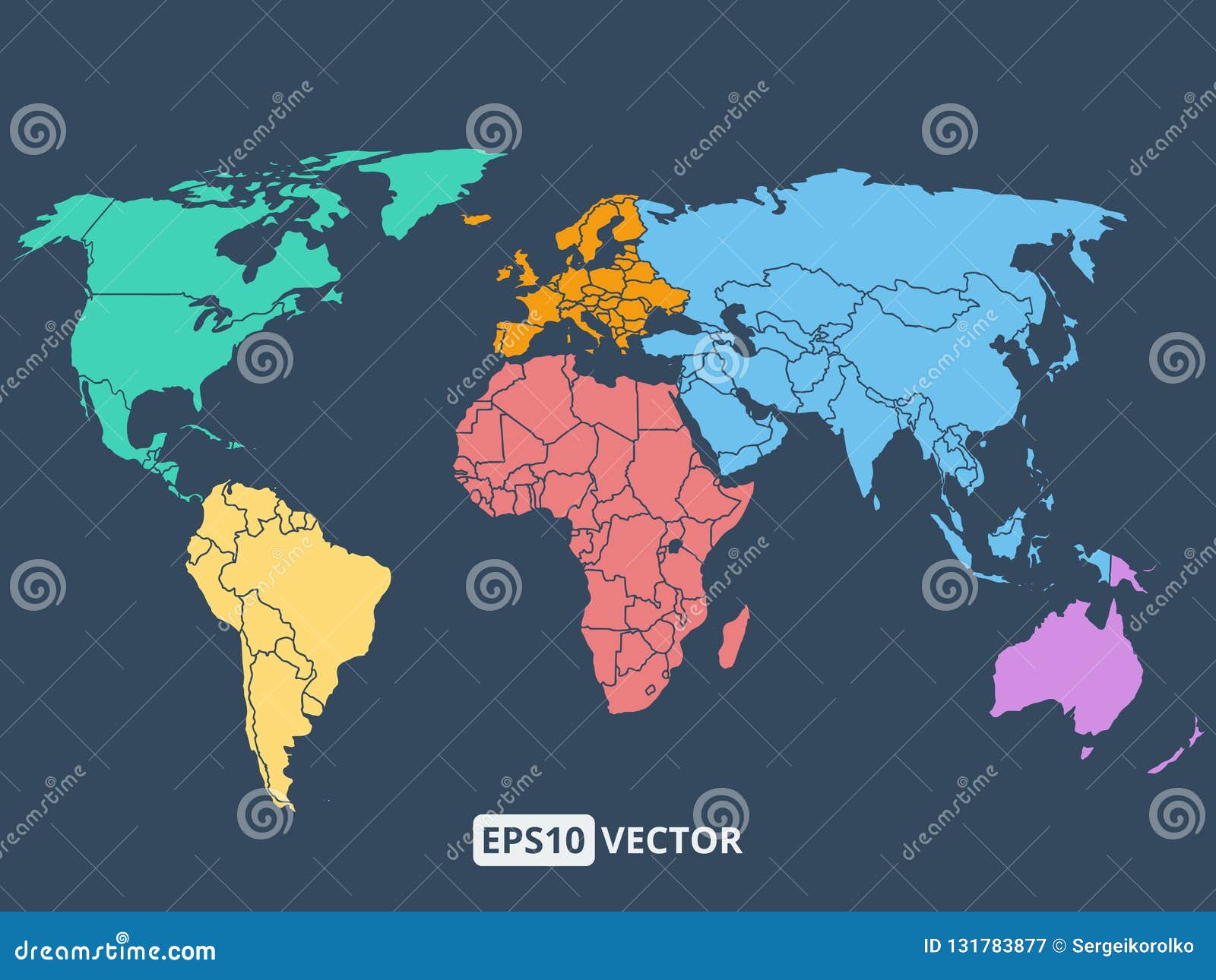 World Map Illustration, Stock Vector Stock Vector - Illustration of ...
