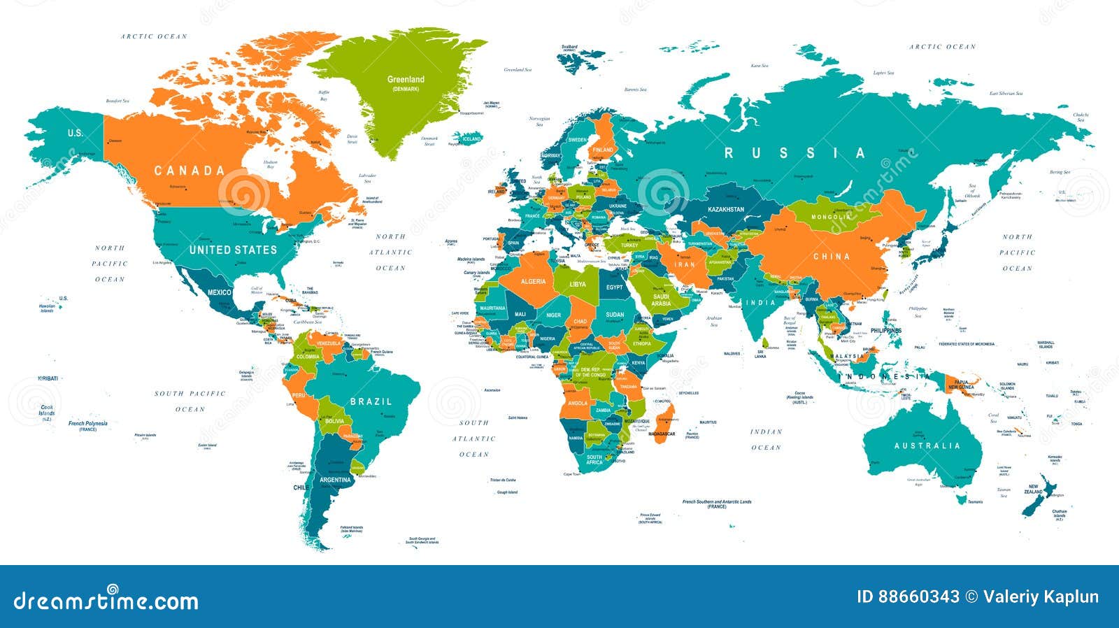 World Map - illustration stock illustration. Illustration of central ...