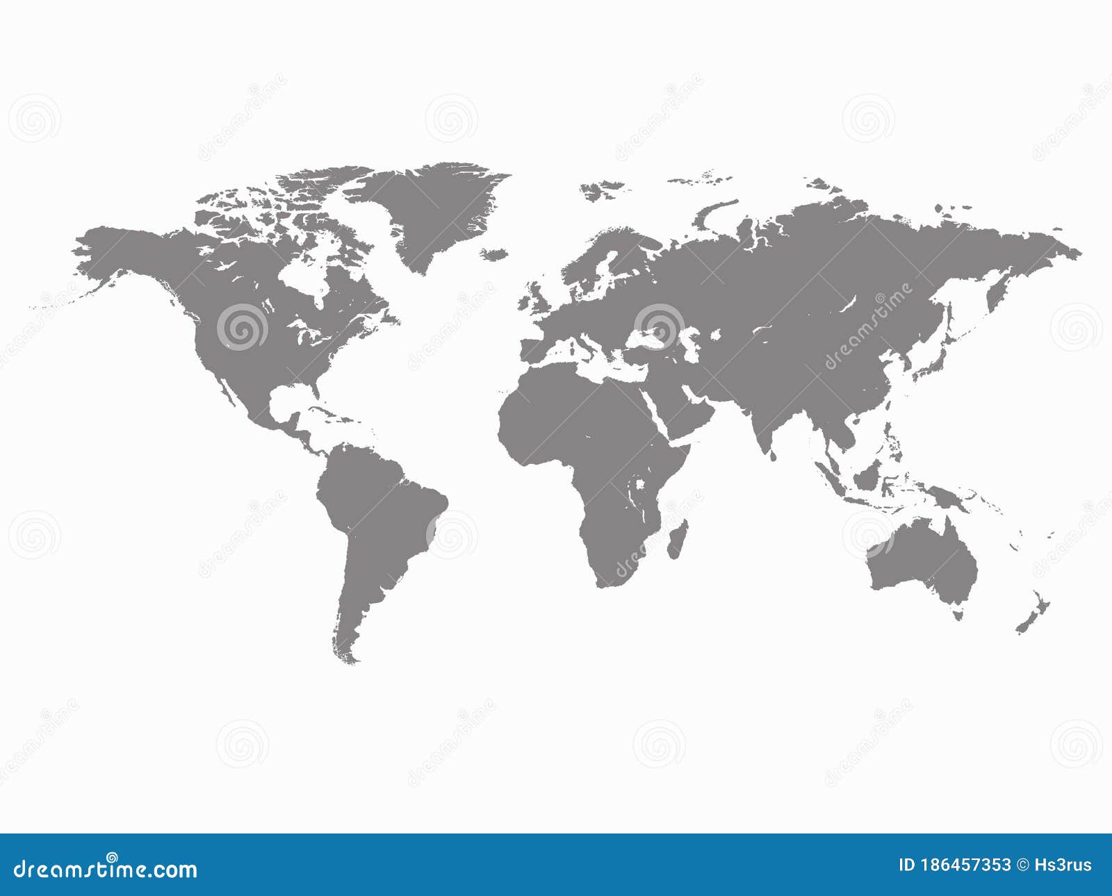 Gray Blank Worldmap Vector Template Stock Vector - Illustration of ...