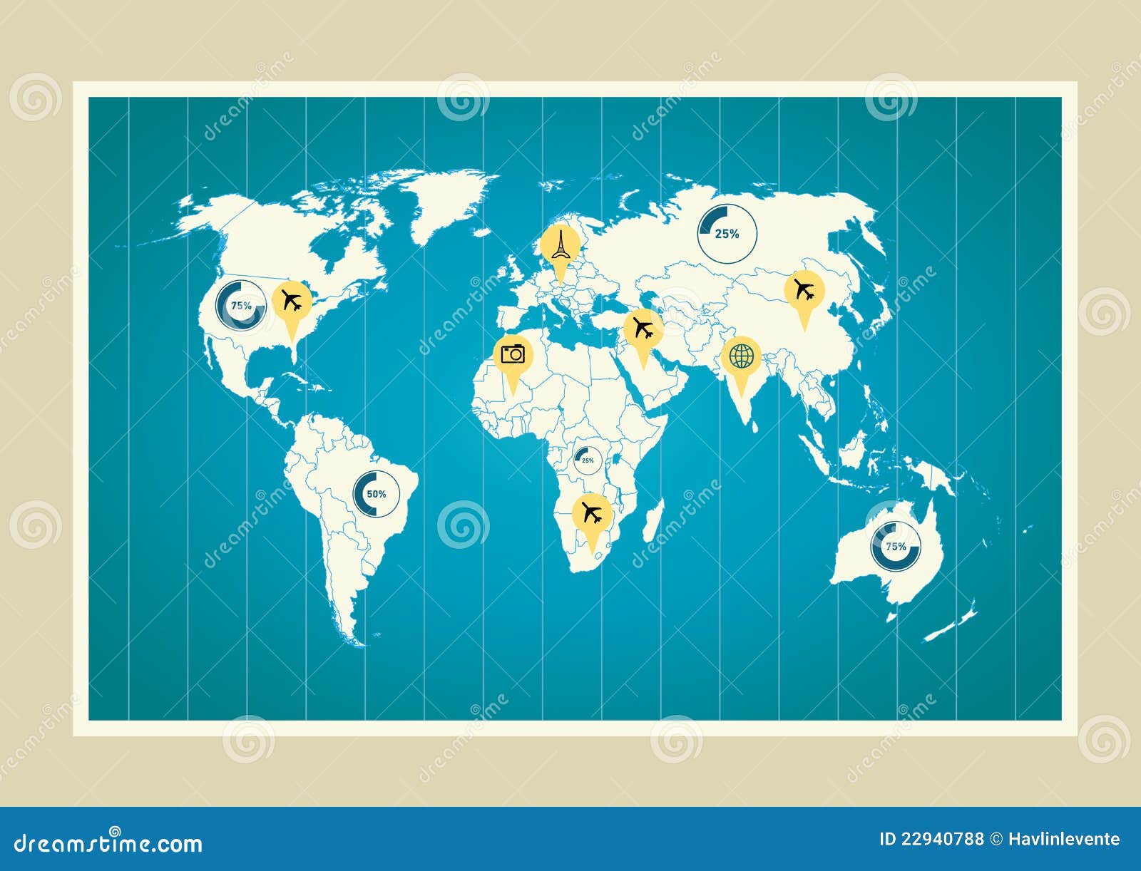 World map with indicators stock vector. Illustration of continent ...