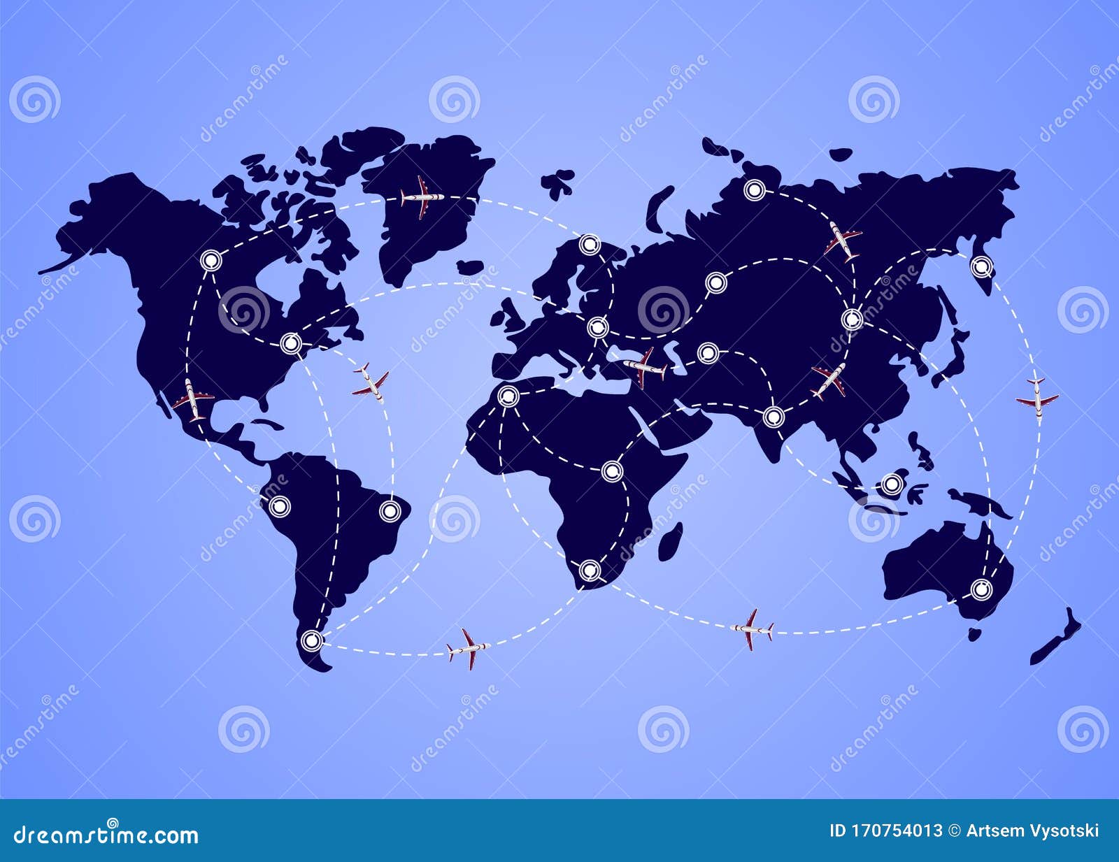Infographic Airplane Connections Network Concept Design Cartoon Vector ...
