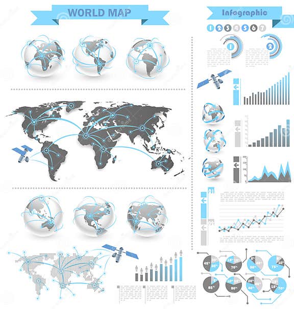 World Map infographic stock vector. Illustration of design - 32687859