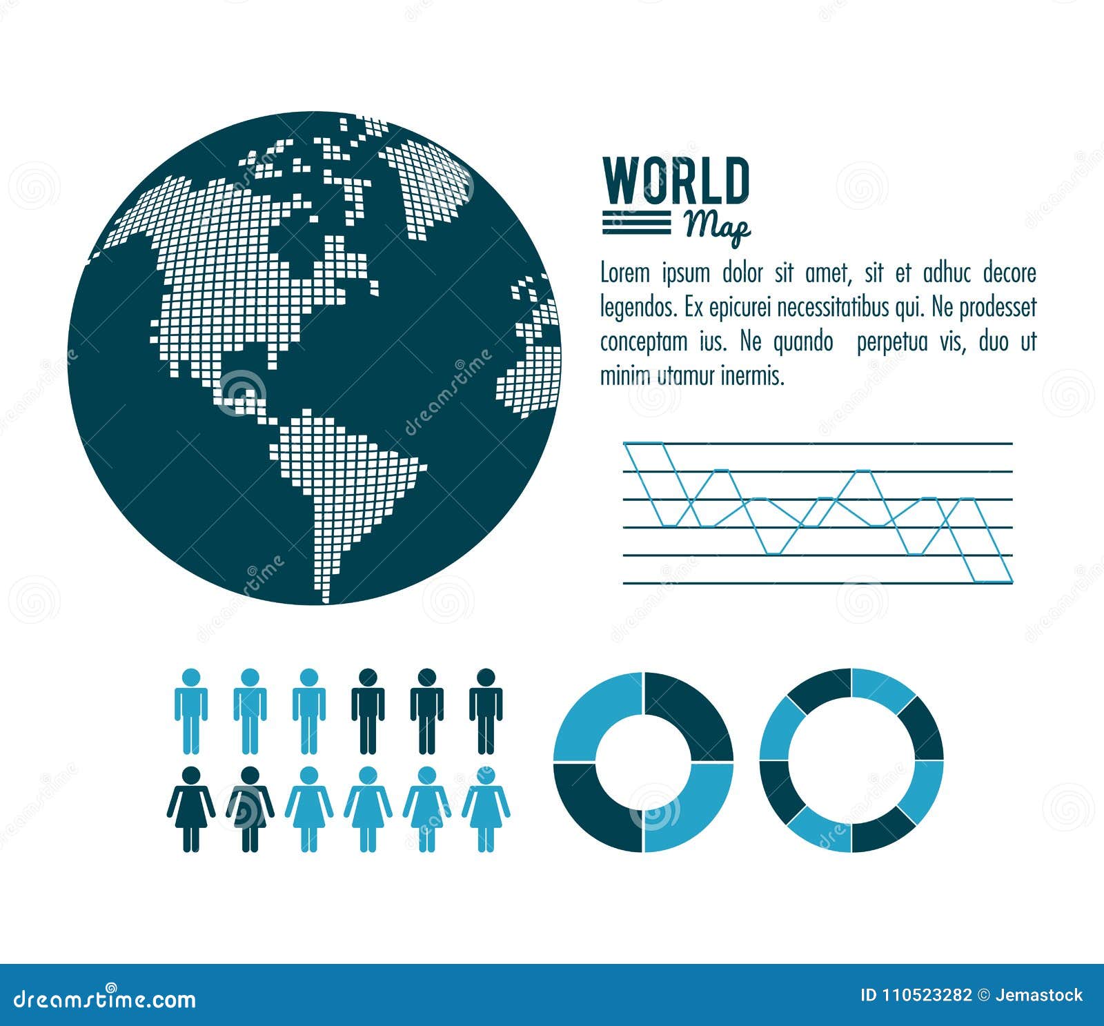 World map infographic stock vector. Illustration of chart - 110523282