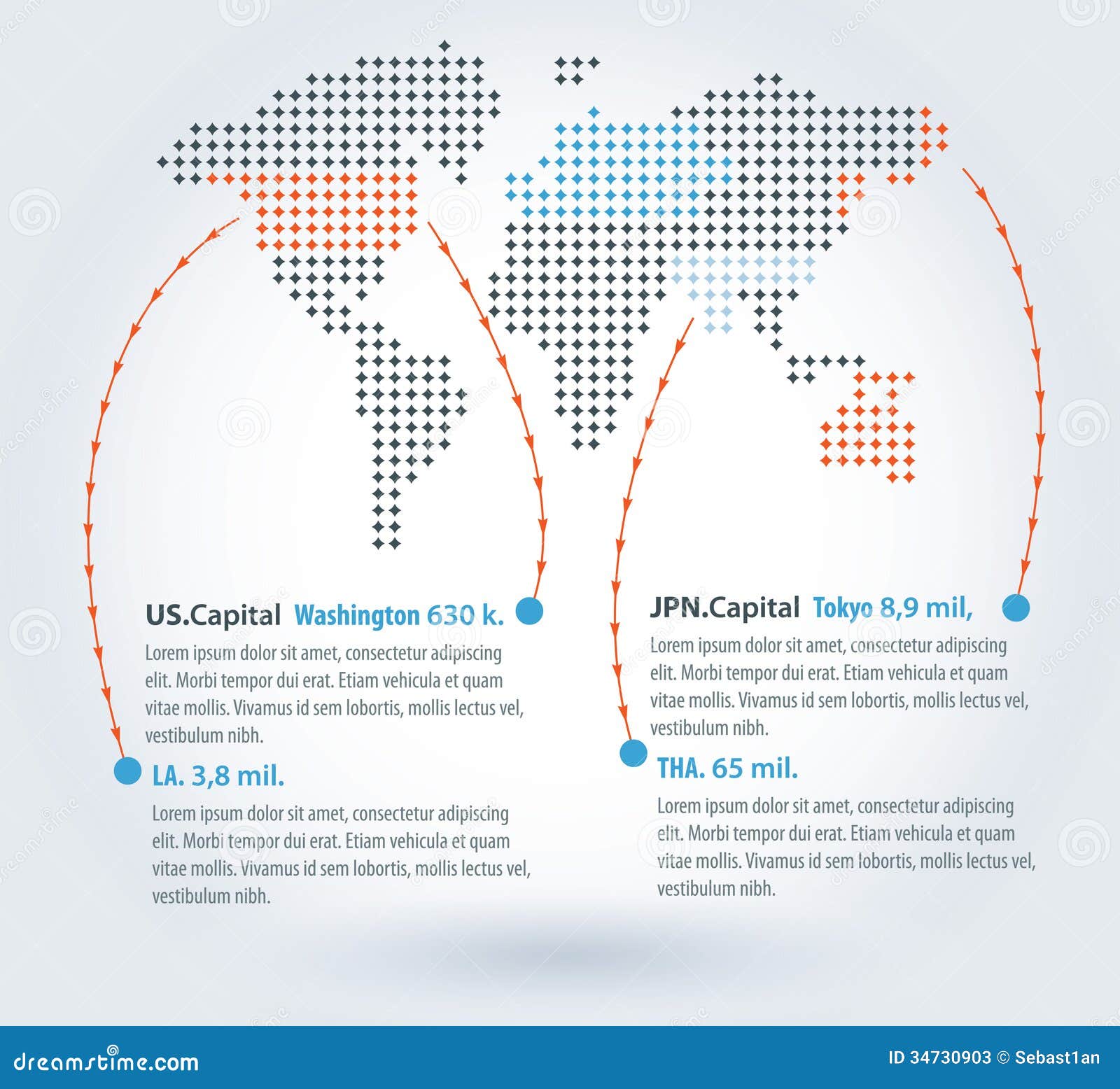 World Map Infographic stock vector. Illustration of arrow - 34730903