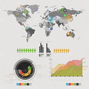 World map infographic stock vector. Illustration of icon - 40686536