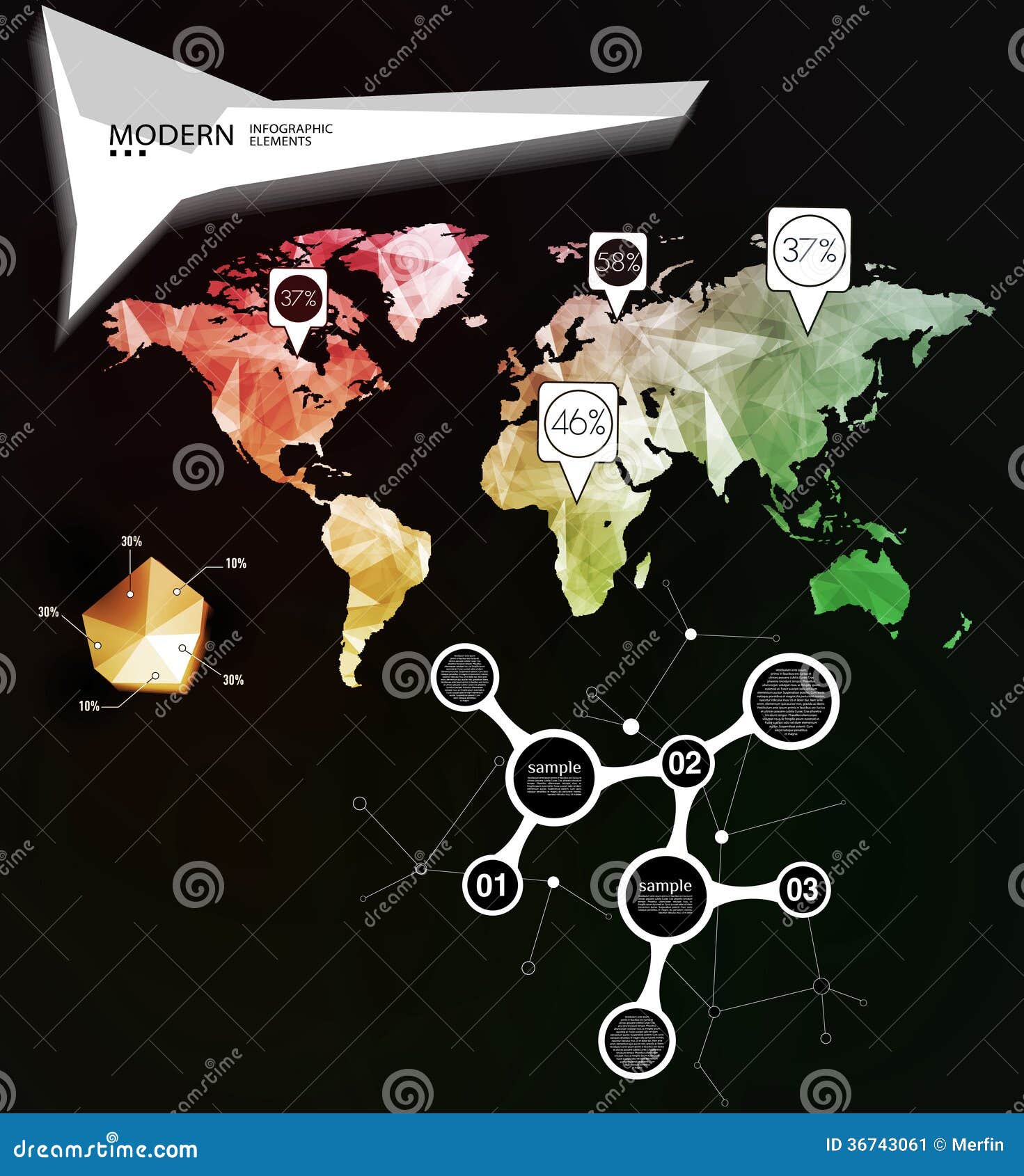 World Map Infographic Template. All Countries are Selectable Stock ...