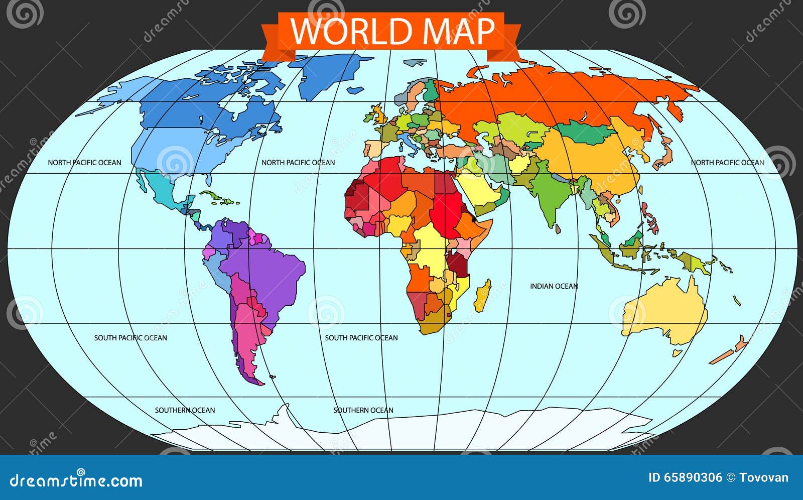 World Map Infographic Template Stock Vector - Illustration of element ...