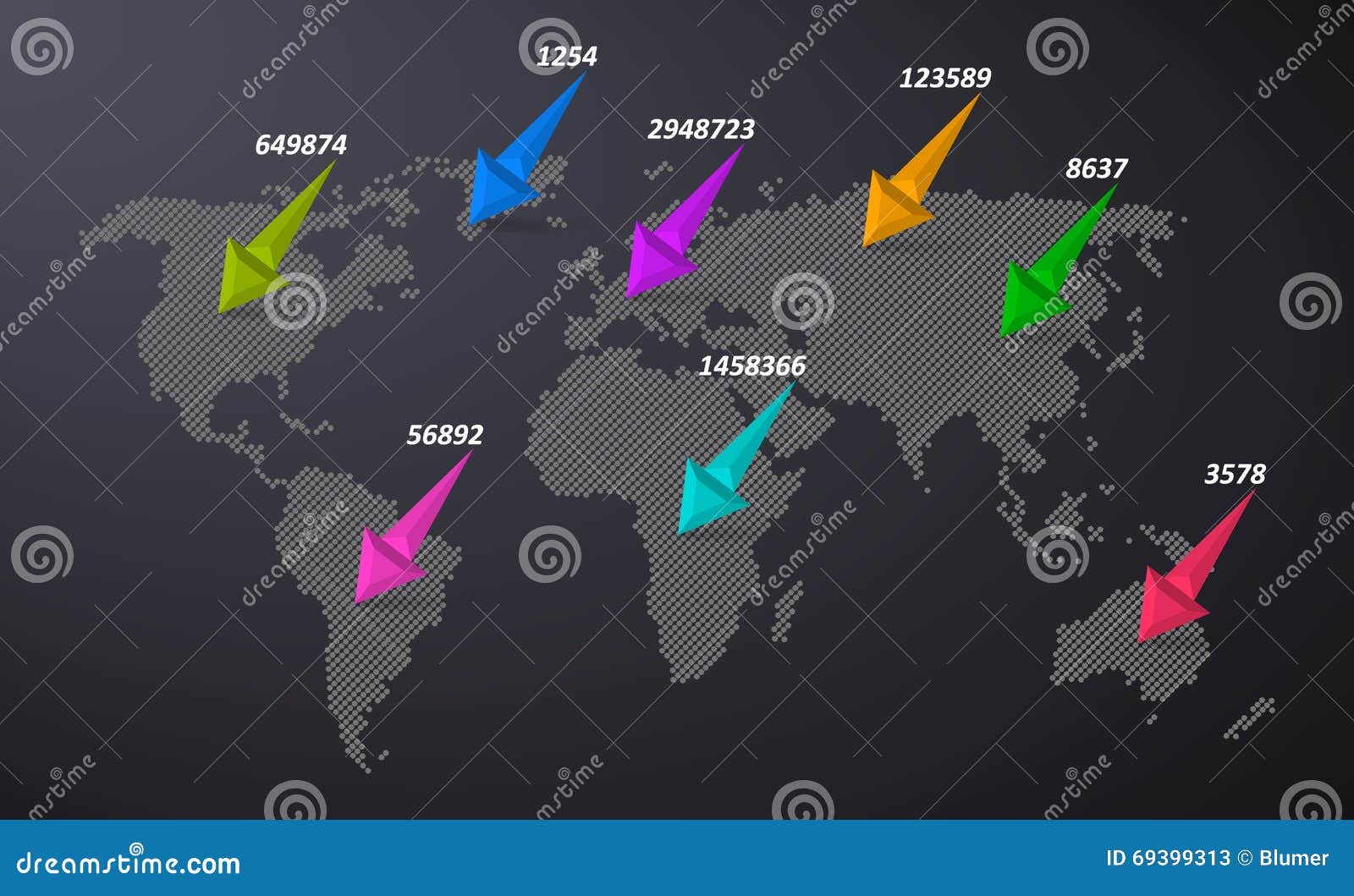 World Map Infographic Template Stock Vector - Illustration of flat ...