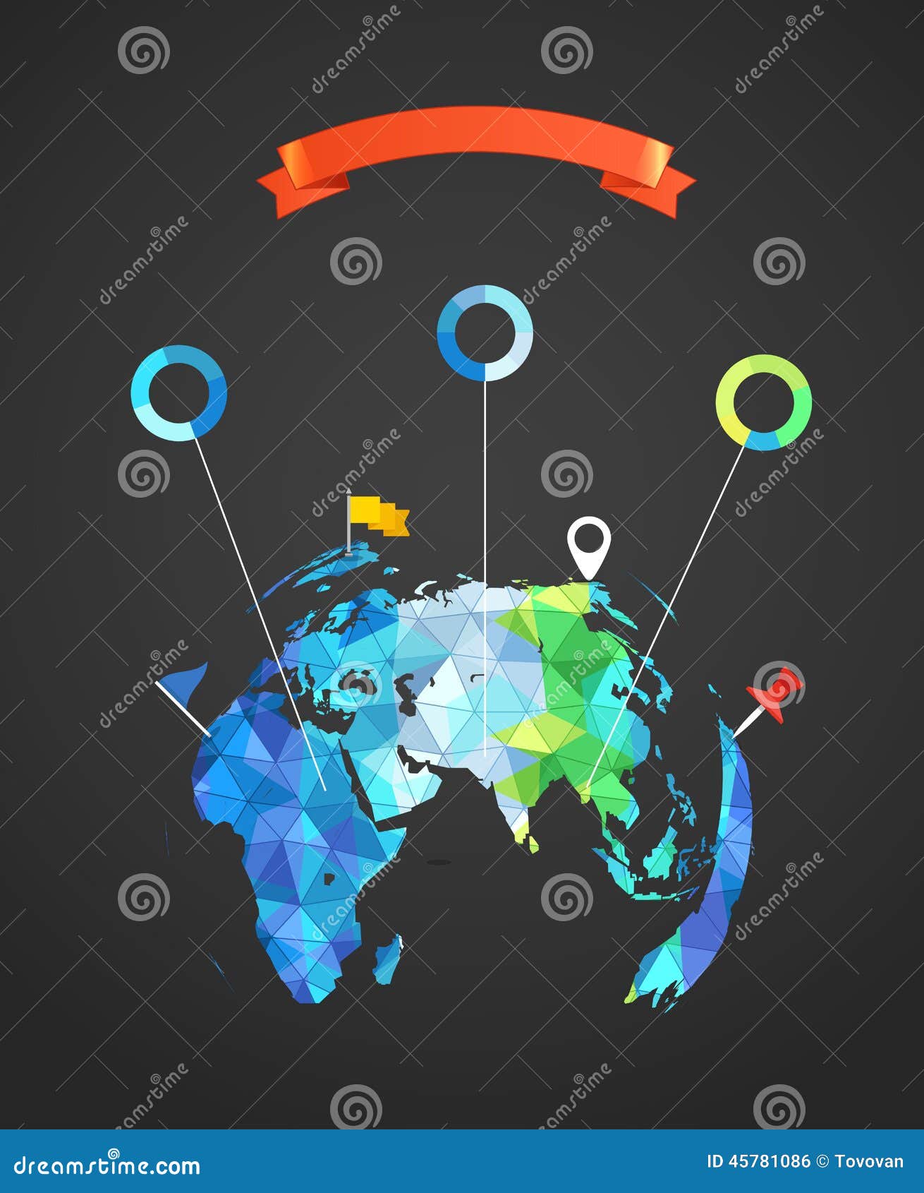 World Map Infographic Template Stock Vector - Illustration of globe ...