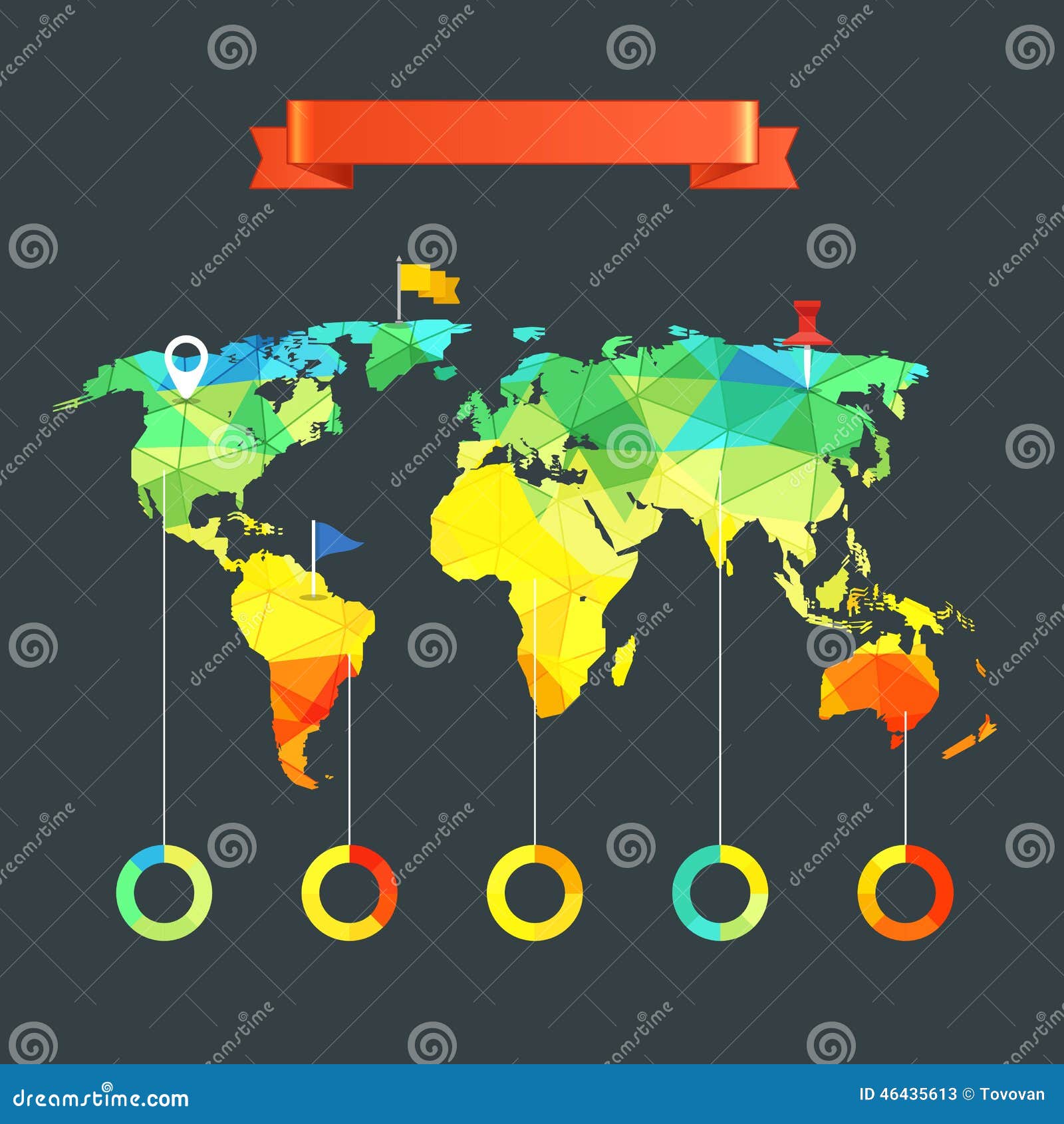 World Map Infographic Template Stock Vector - Illustration of ...