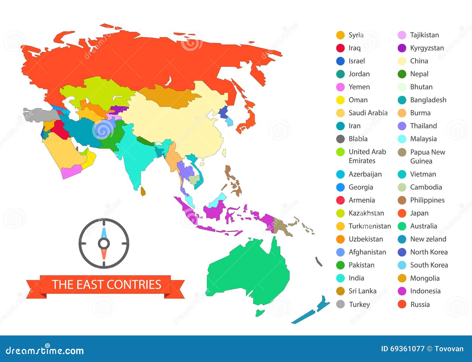 World Map Infographic Template. the East Countries Stock Vector ...
