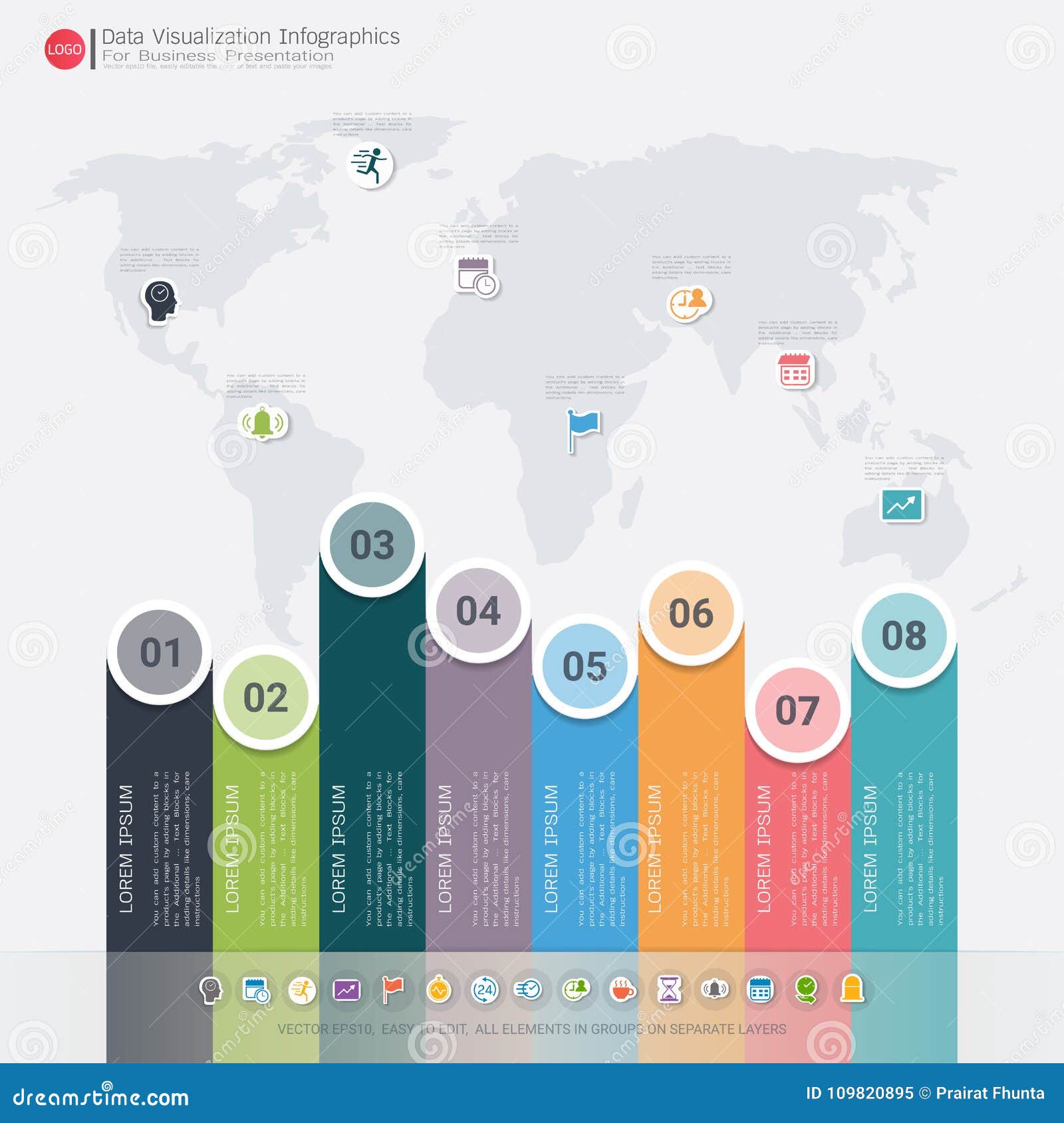 World Map Infographic Template