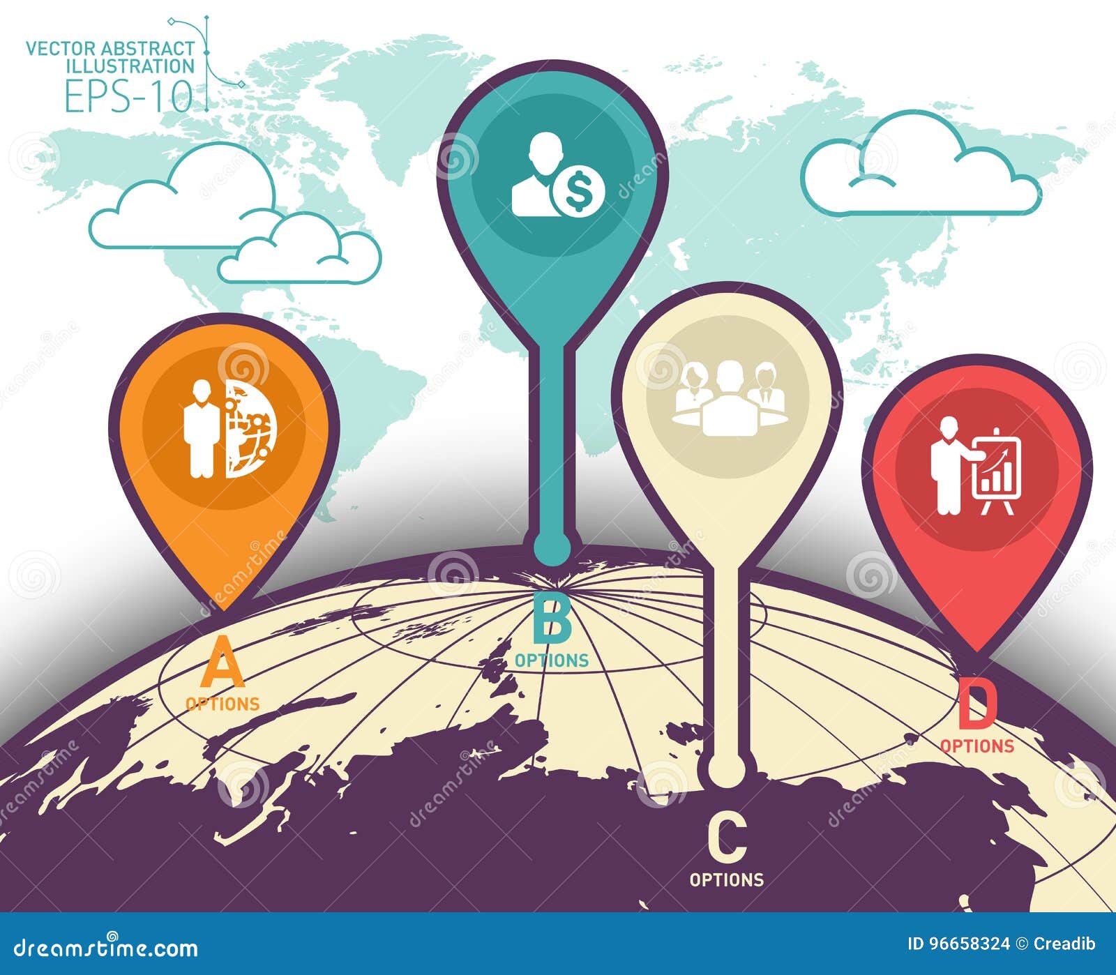 World Map Infographic Vector Design. Infographic Design Template, Earth ...