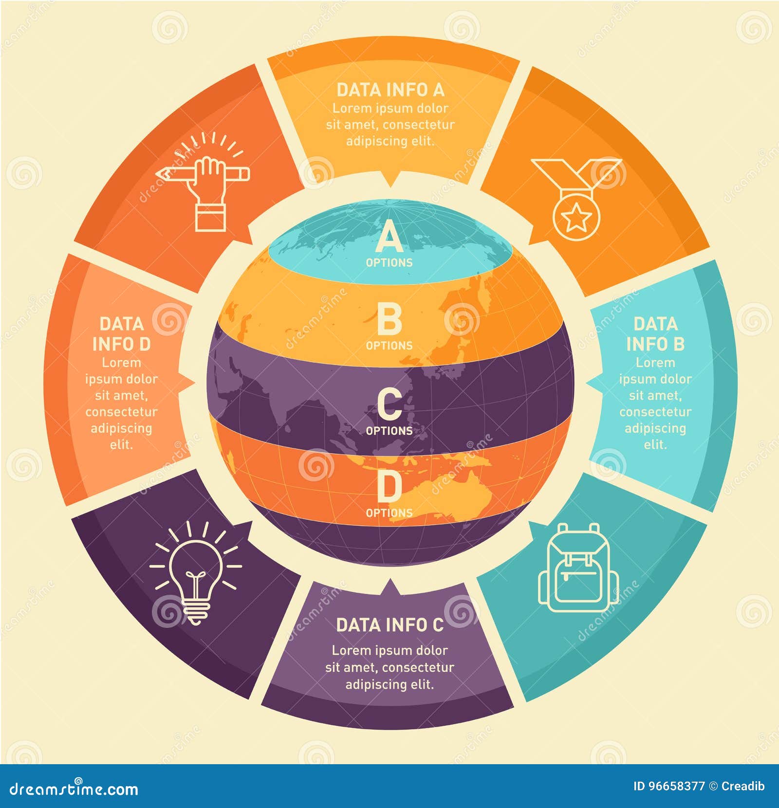 World Map Infographic Vector Design. Infographic Design Template, Earth ...