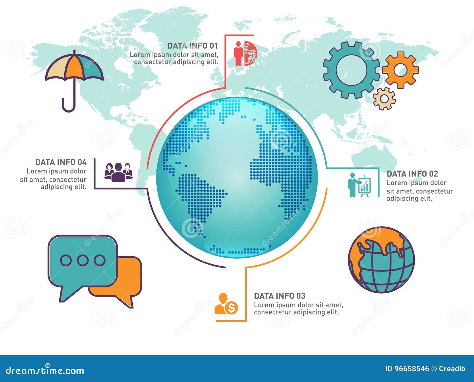 World Map Infographic Vector Design. Infographic Design Template, Earth ...
