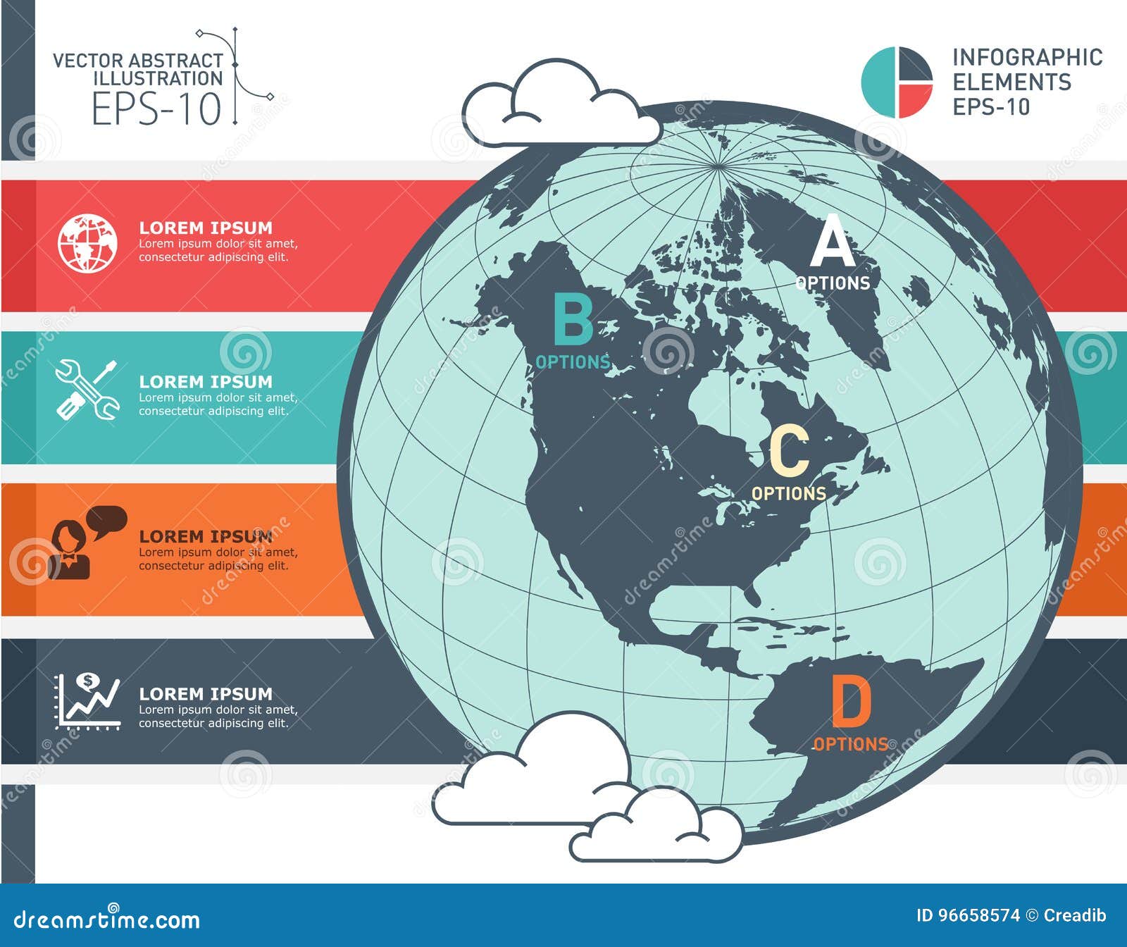 World Map Infographic Vector Design. Infographic Design Template, Earth ...