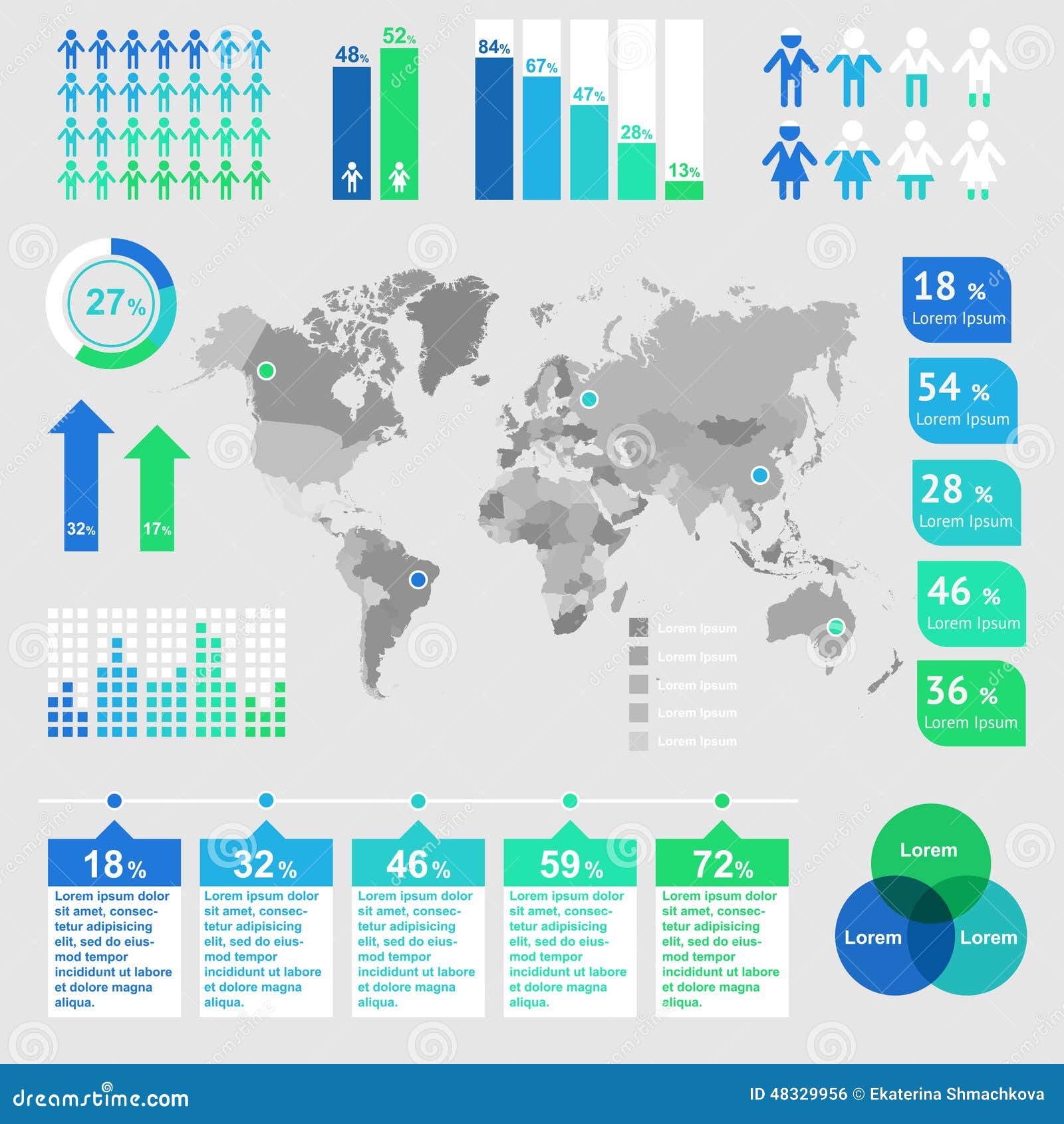 World map infographic. stock vector. Illustration of diagram - 48329956