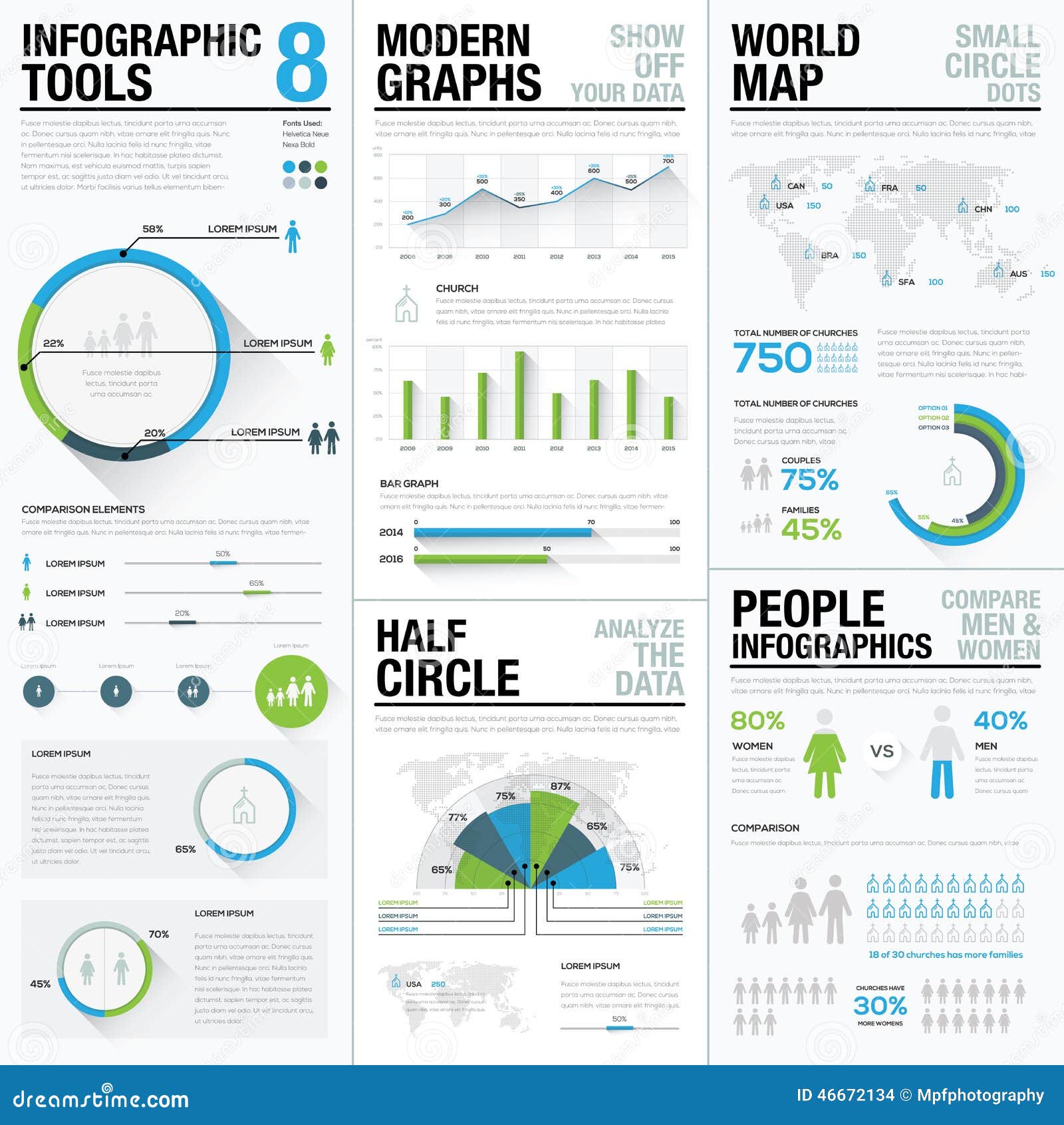 World Map Infographics & Business Visualization Vector Elements ...