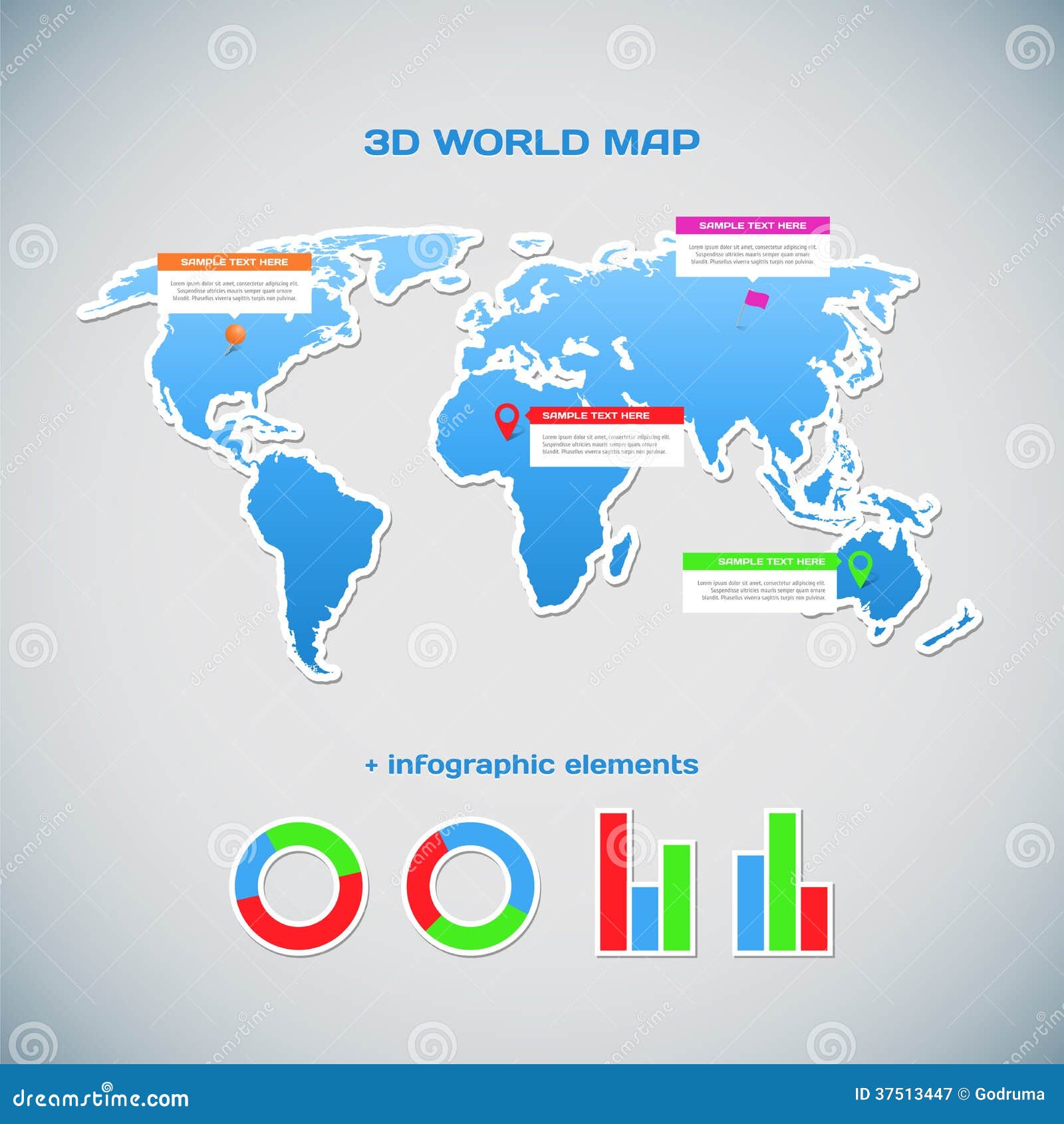 World map infographics stock vector. Illustration of collection - 37513447