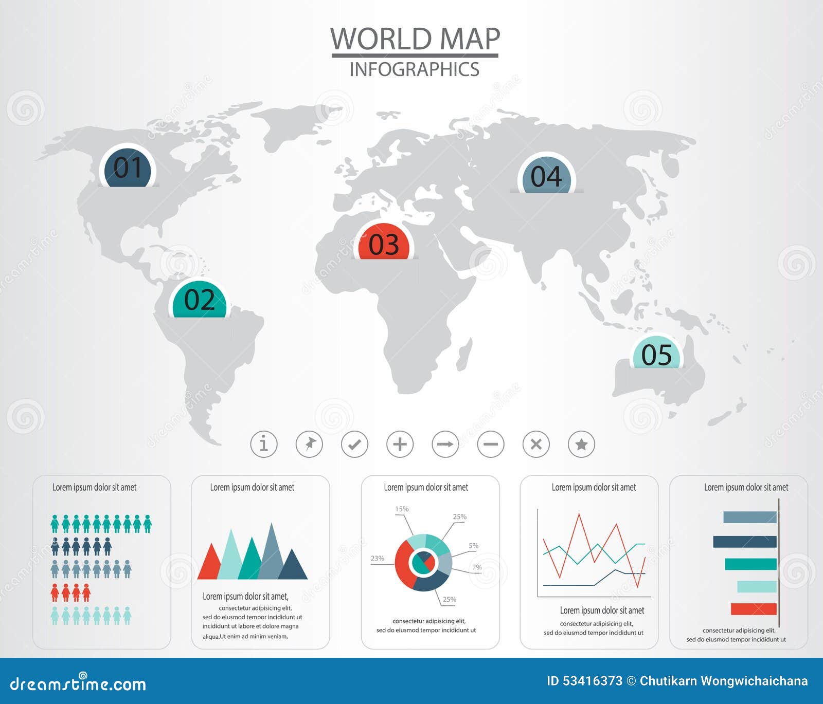 World map infographics stock vector. Illustration of presentation ...