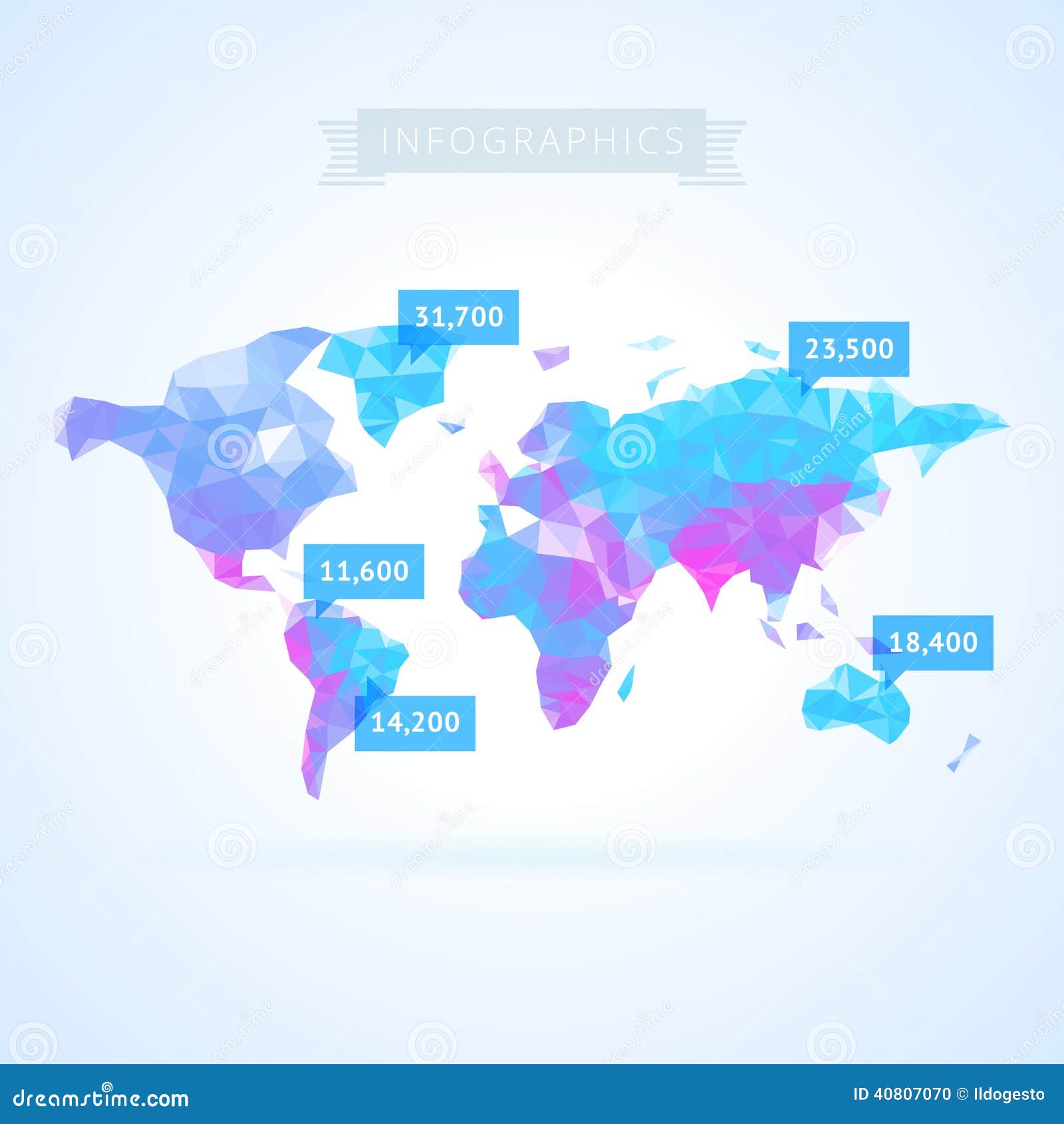 World Map with Infographics Elements Stock Vector - Illustration of ...
