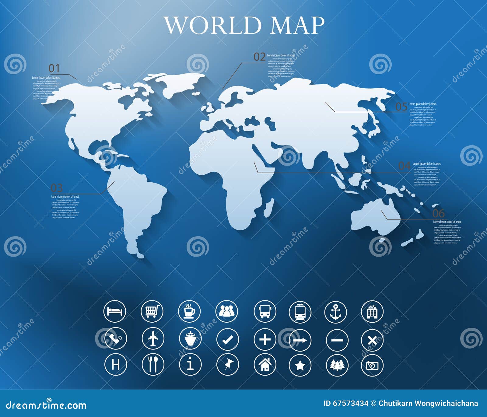 World map infographics stock vector. Illustration of balloons - 67573434