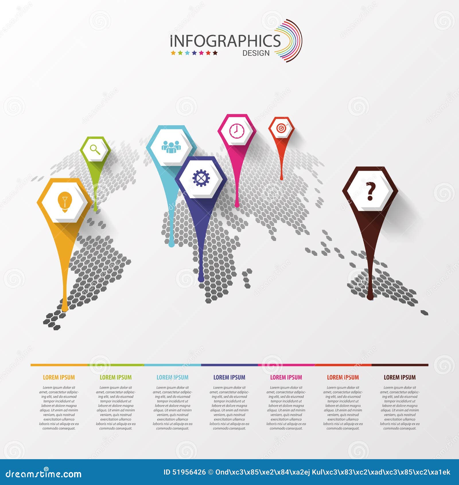 World Map Infographics with Icons. Modern Design Stock Vector ...