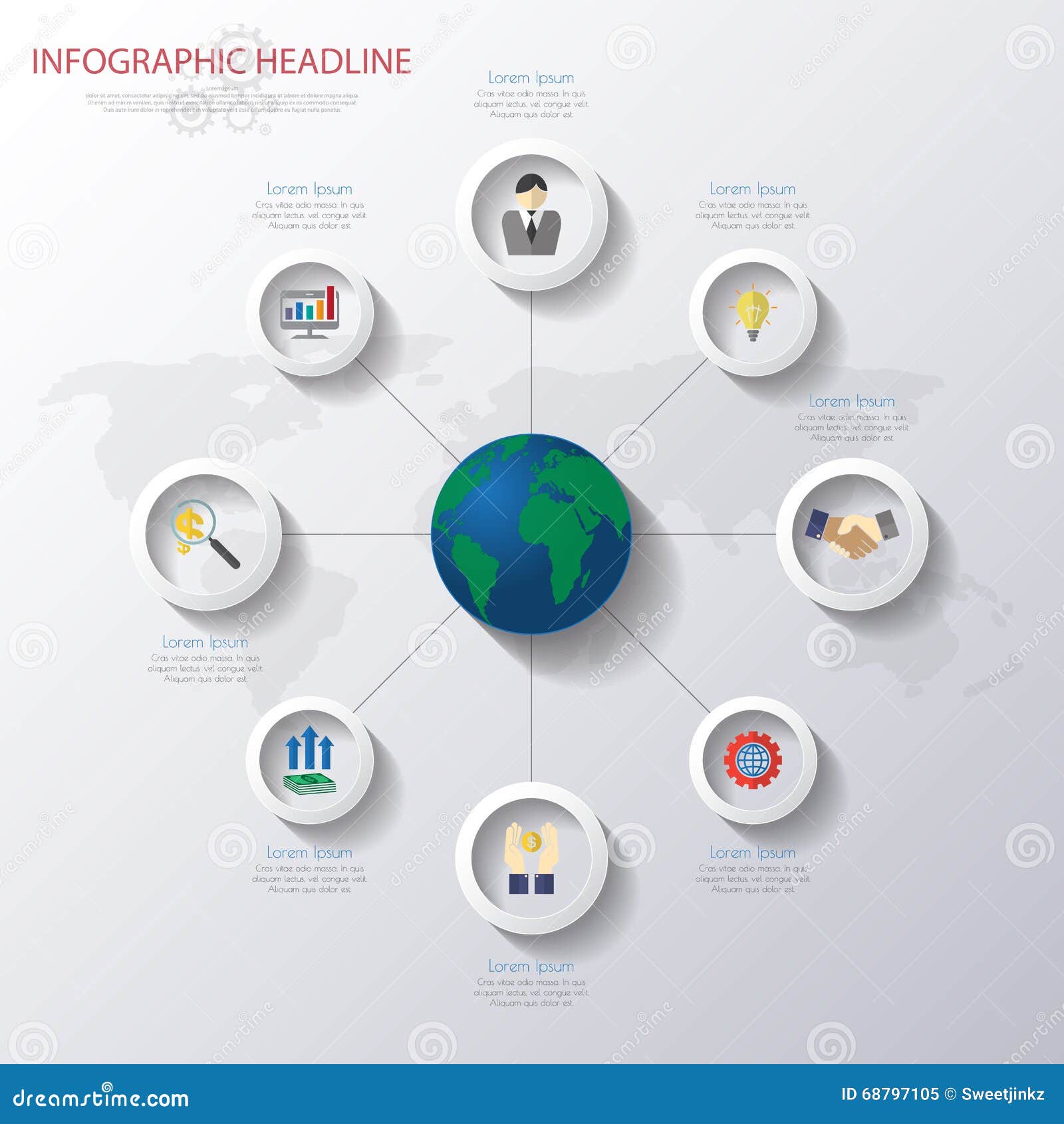 World Map Infographics with Icons Set.vector/illustration Stock Vector ...