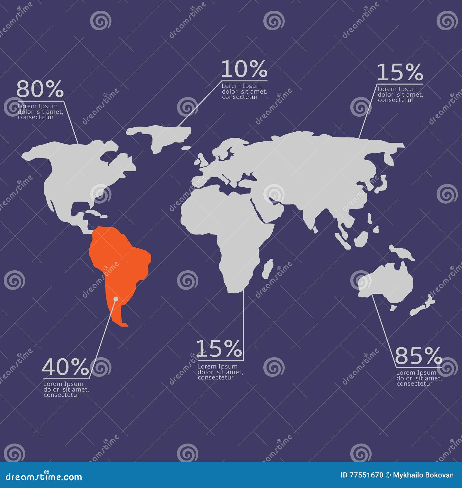 World map infographics stock vector. Illustration of america - 77551670