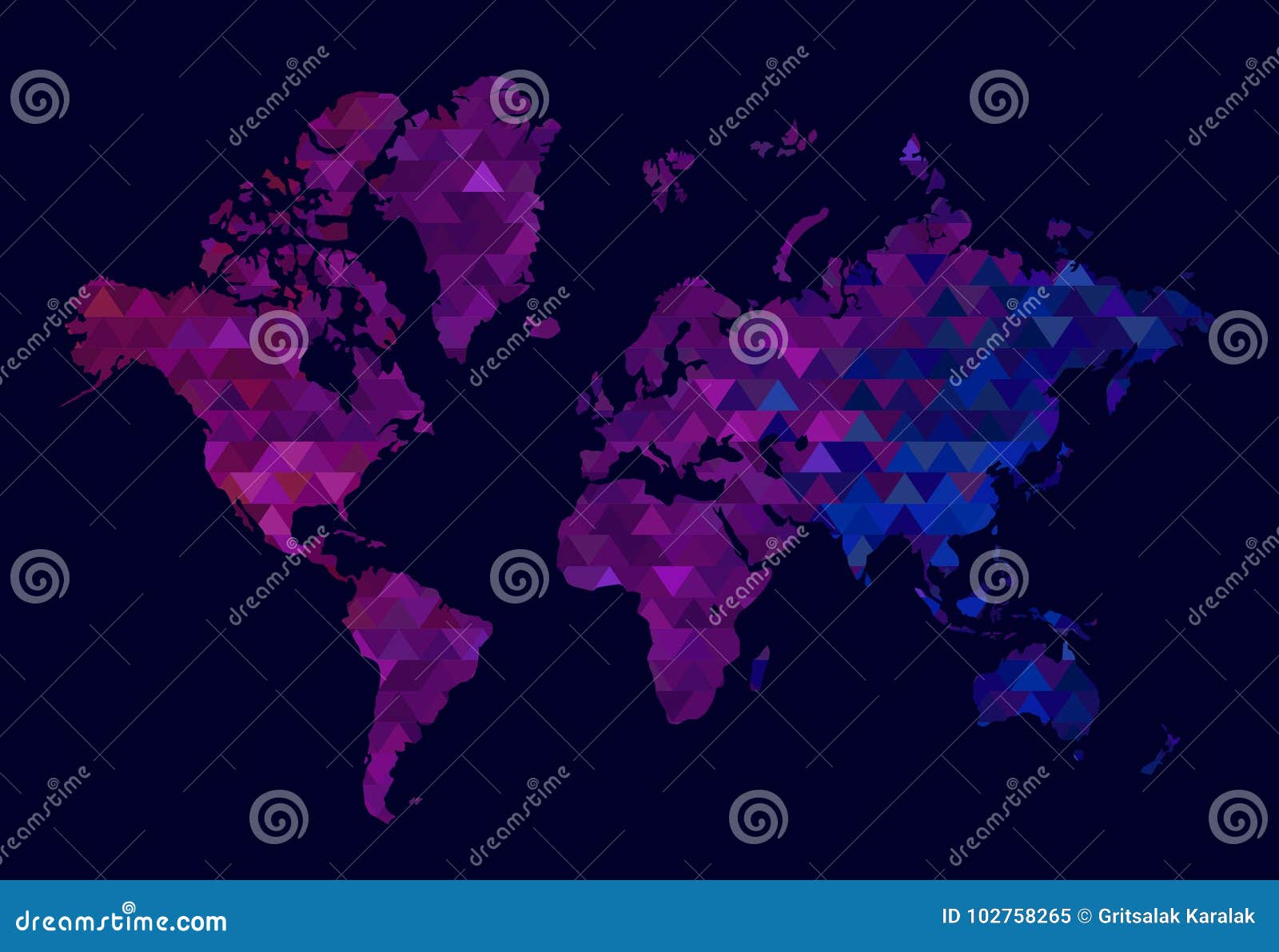 World Map and Information Graphics. Triangle World Map Stock Vector ...