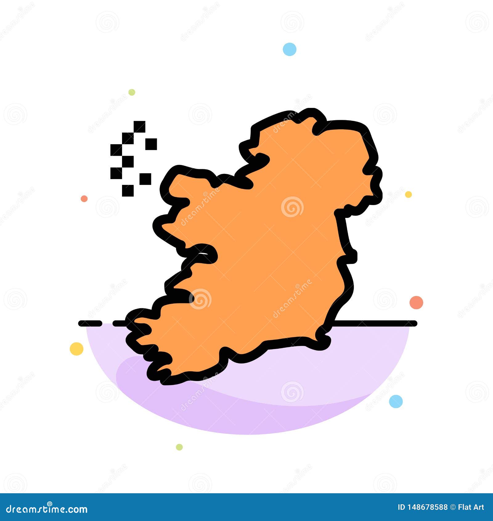 World, Map, Ireland Abstract Flat Color Icon Template Stock Vector ...