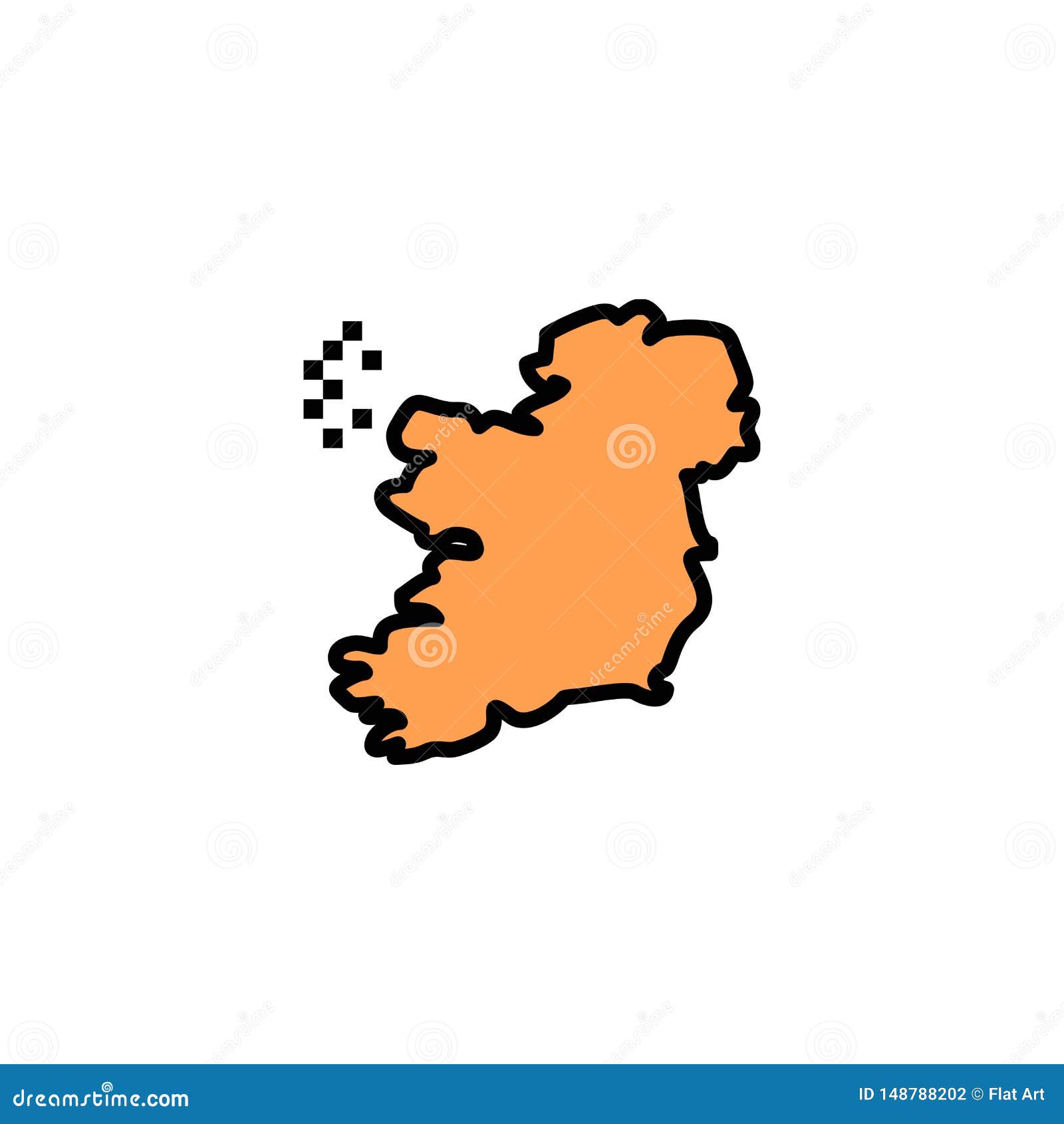 World, Map, Ireland Business Logo Template. Flat Color Stock Vector ...