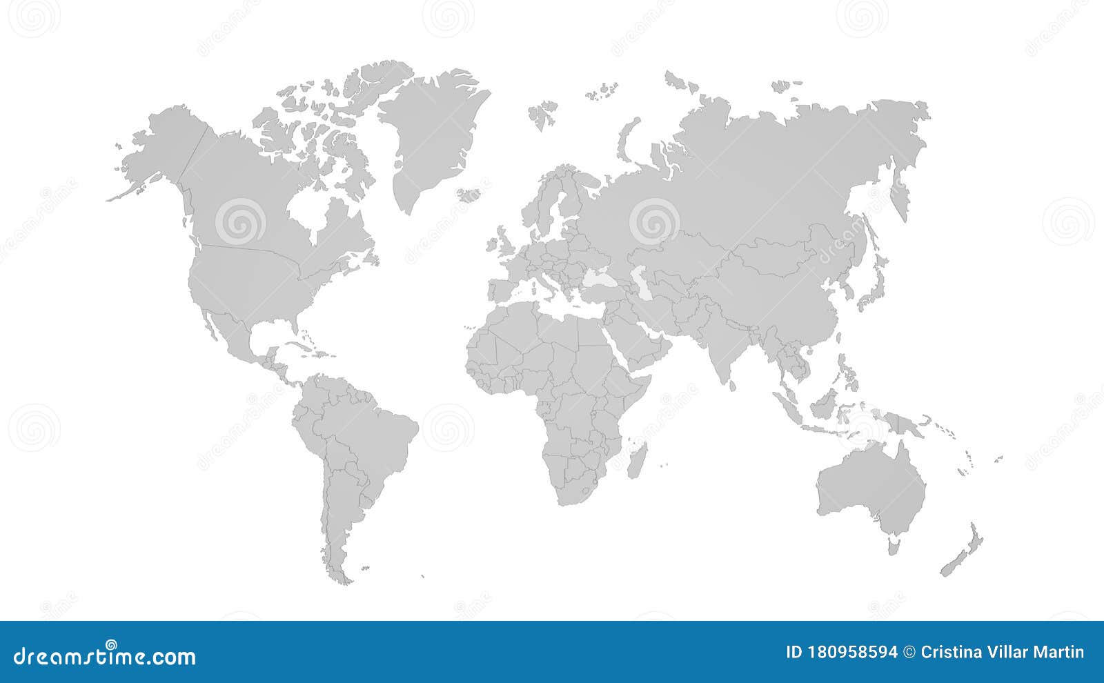 World Map Isolated On White Background Vector Illustration ...