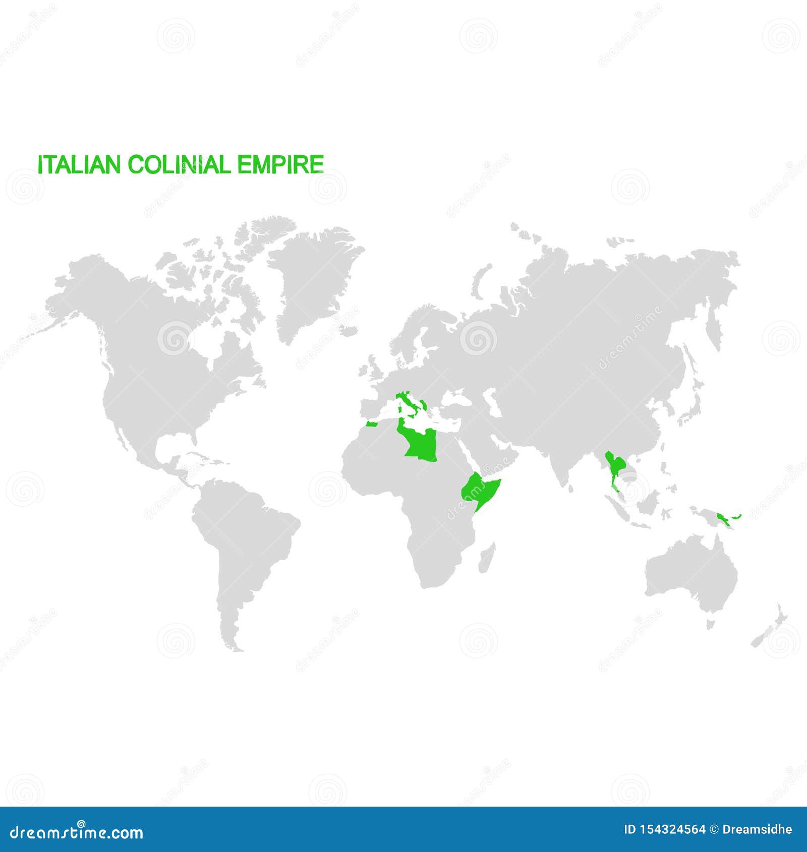 World Map with Italian Colonial Empire Stock Vector - Illustration of ...