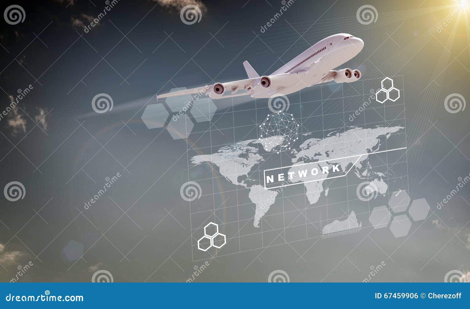 World map with jet stock illustration. Illustration of chart - 67459906