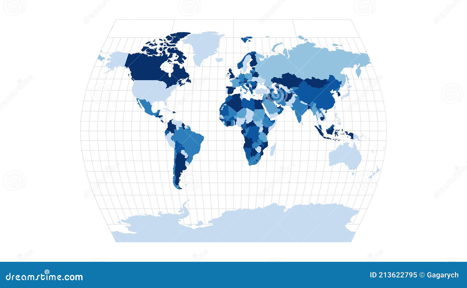 World Map. John Muir`s Times Projection Stock Illustration ...