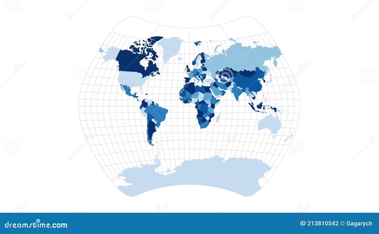 World Map. Larrivee Projection Stock Illustration - Illustration of ...